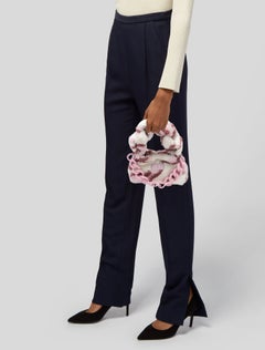 Heurueh Chain-Link Trimmed Faux Fur Handle Bag - White Handle Bags ...