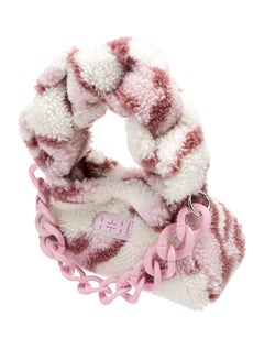 Heurueh Chain-Link Trimmed Faux Fur Handle Bag - White Handle Bags ...