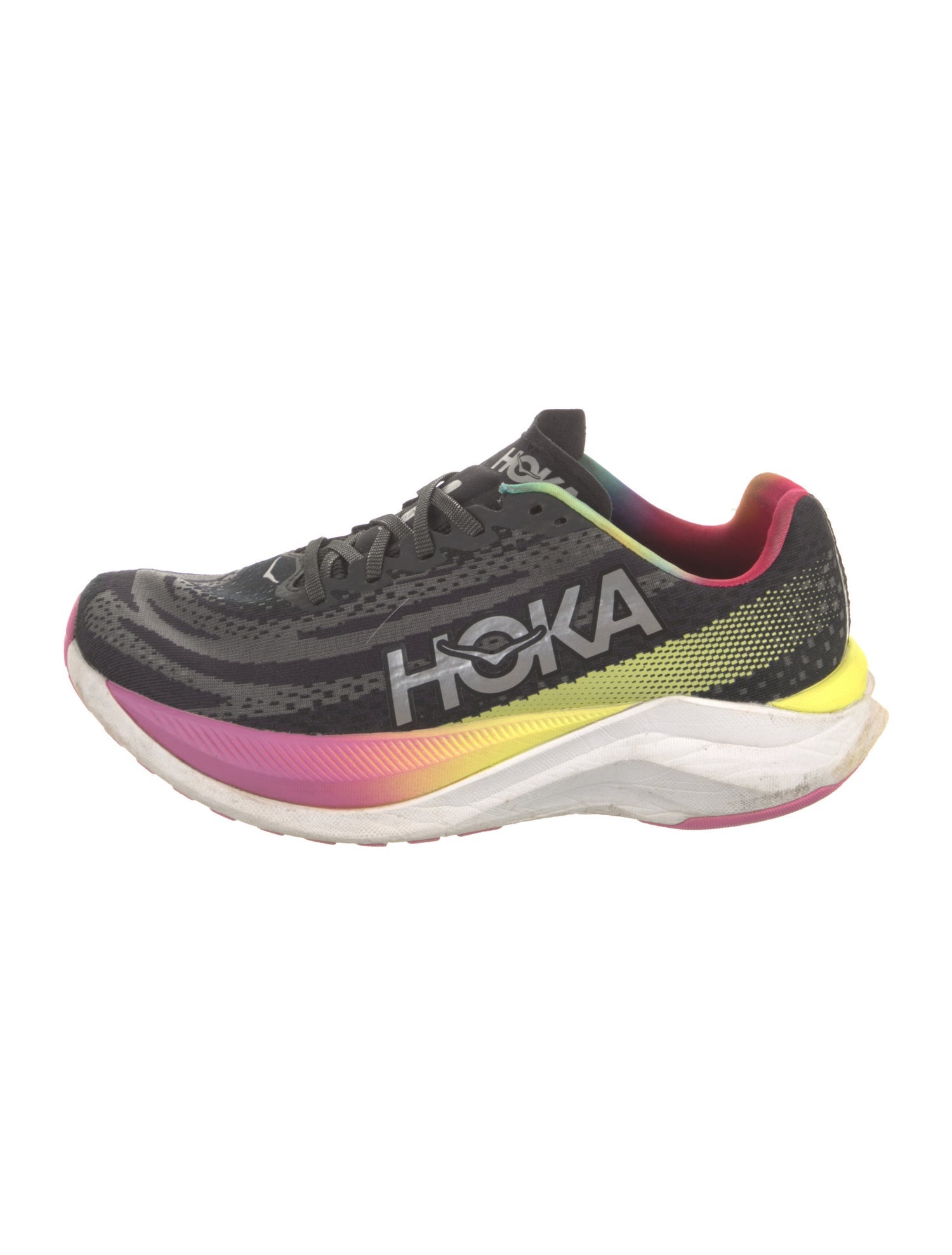 Hoka One One Colorblock Pattern Athletic Sneakers - Black Sneakers ...