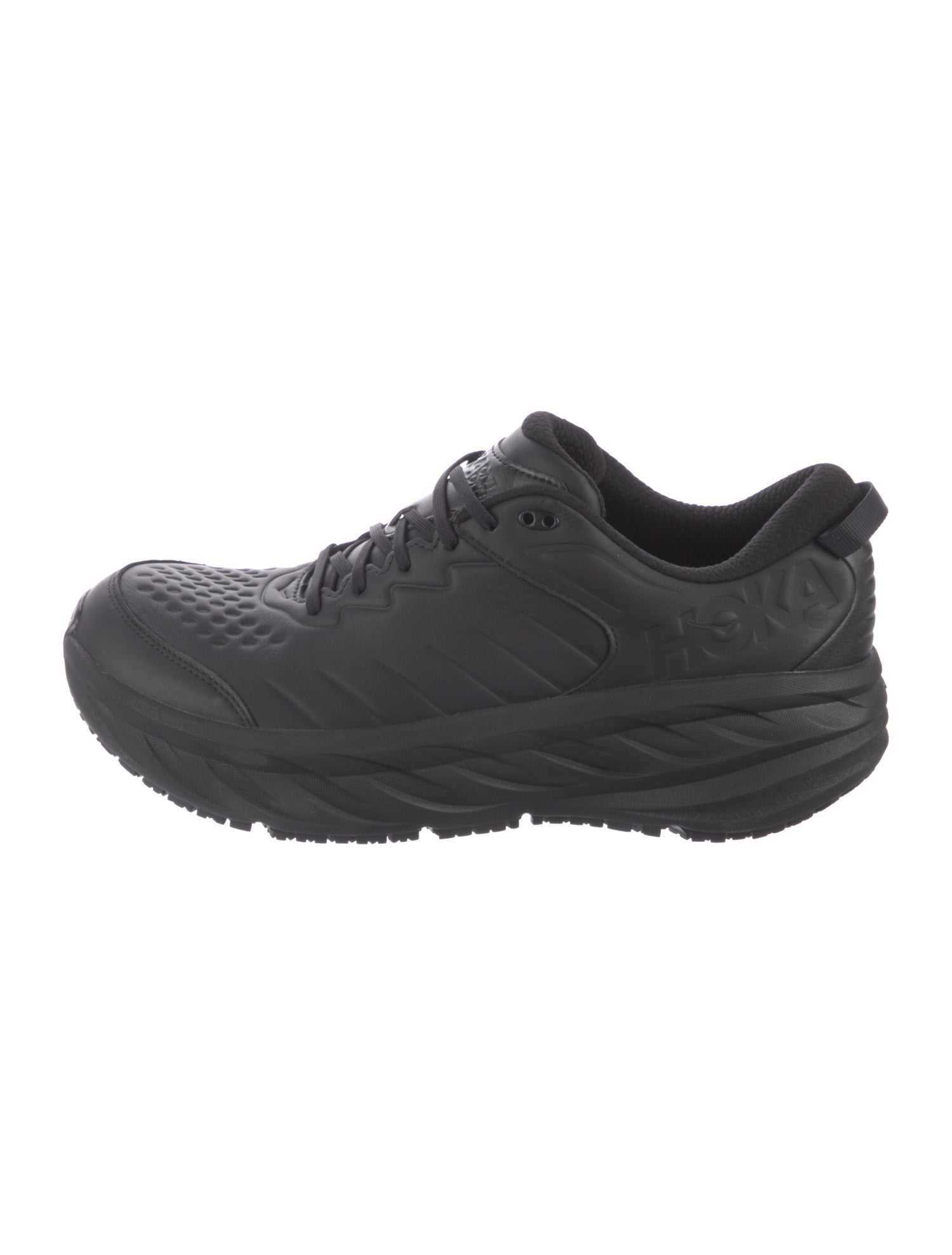 Hoka One One Leather Athletic Sneakers - Black Sneakers, Shoes ...