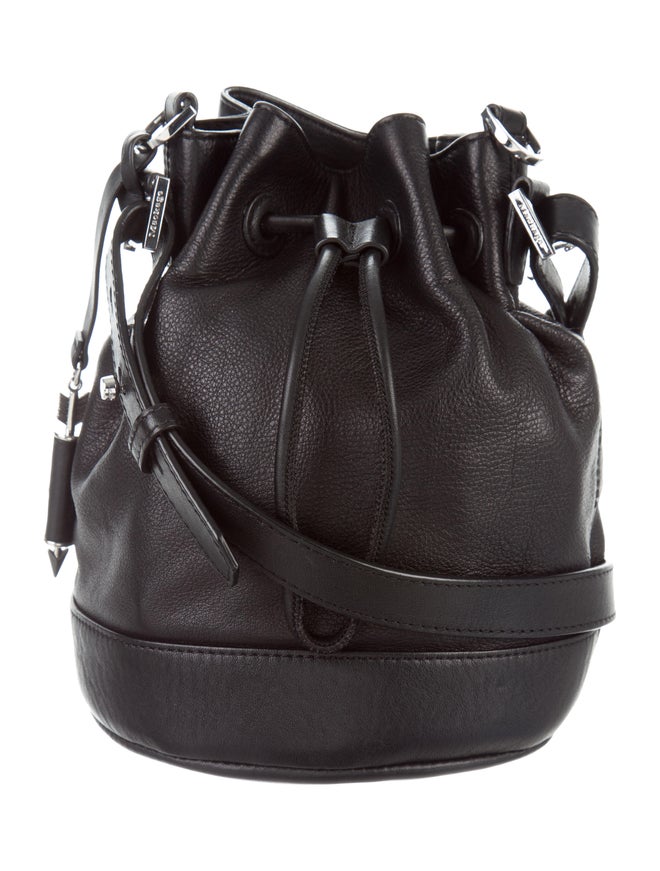 Mackage Leather Drawstring Bag - Black Shoulder Bags, Handbags ...