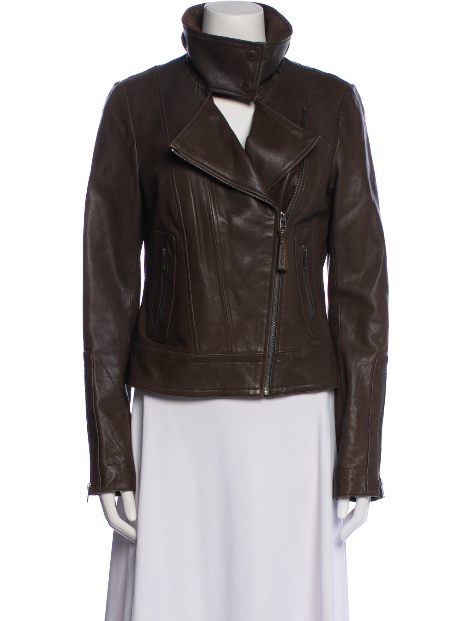 Mackage Lamb Leather Biker Jacket - Brown Jackets, Clothing - WHM38320 ...