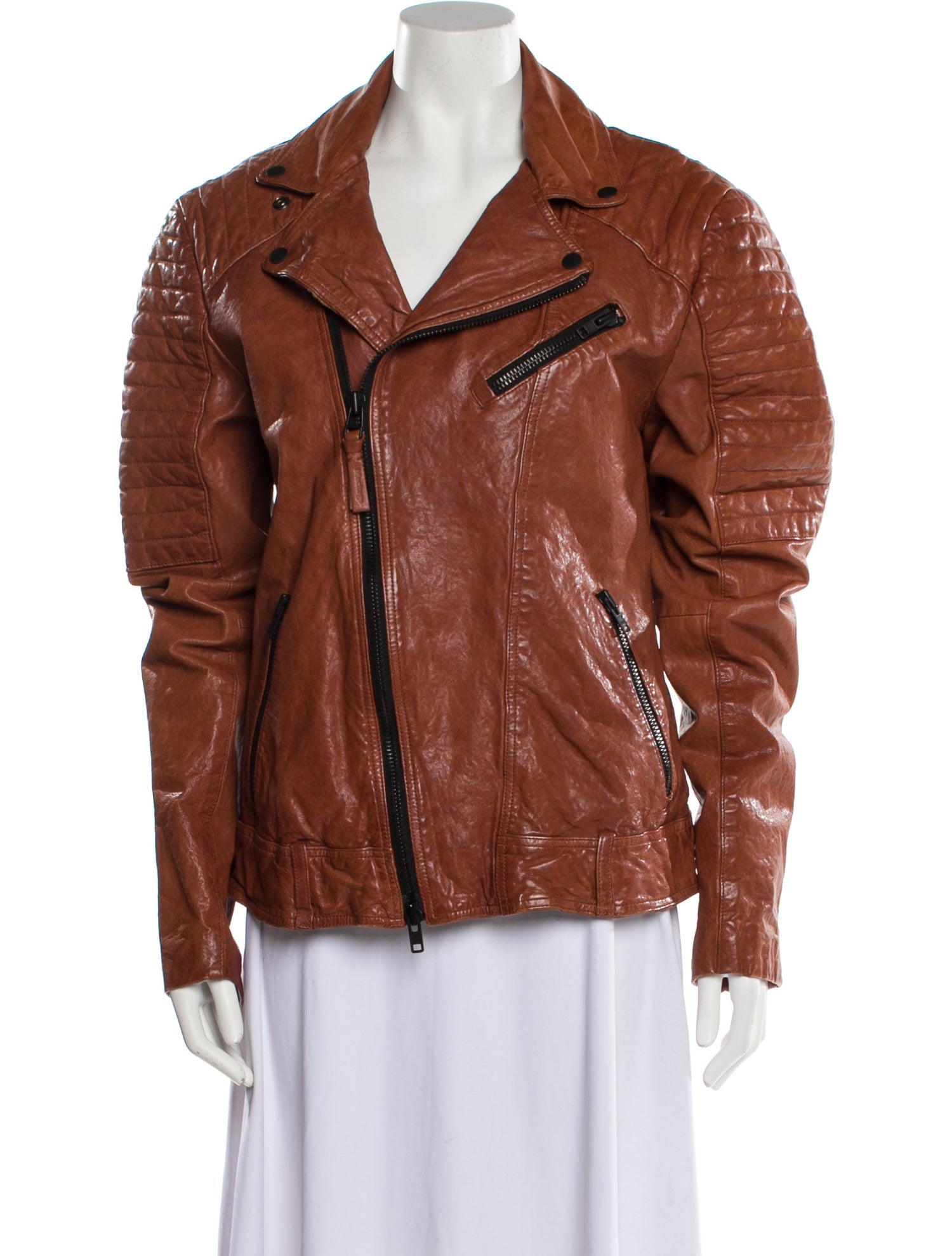 Mackage Leather Biker Jacket - Brown Jackets, Clothing - WHM39196 | The ...