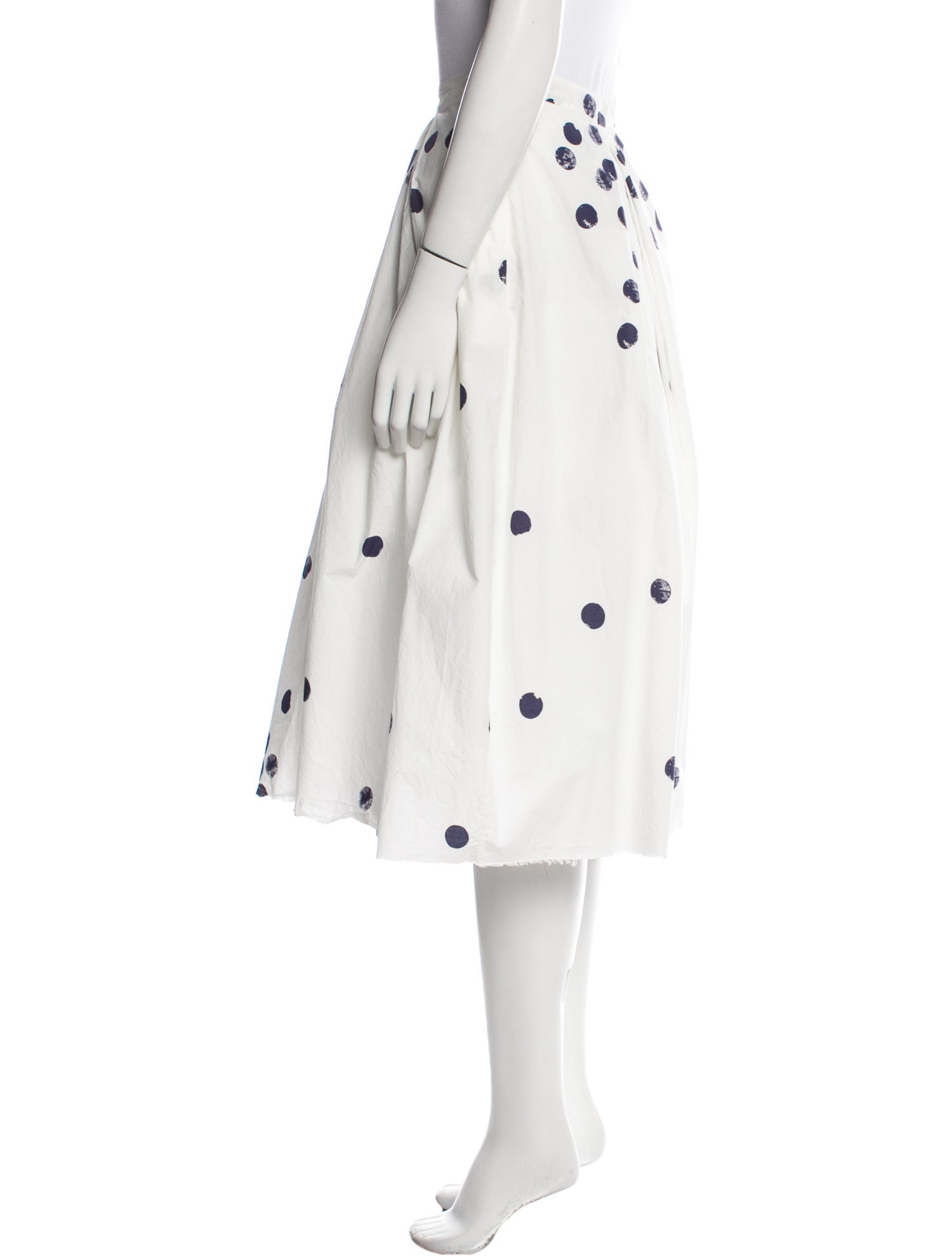 Hannoh Wessel Polka Dot Print Midi Length Skirt w/ Tags - White Skirts ...
