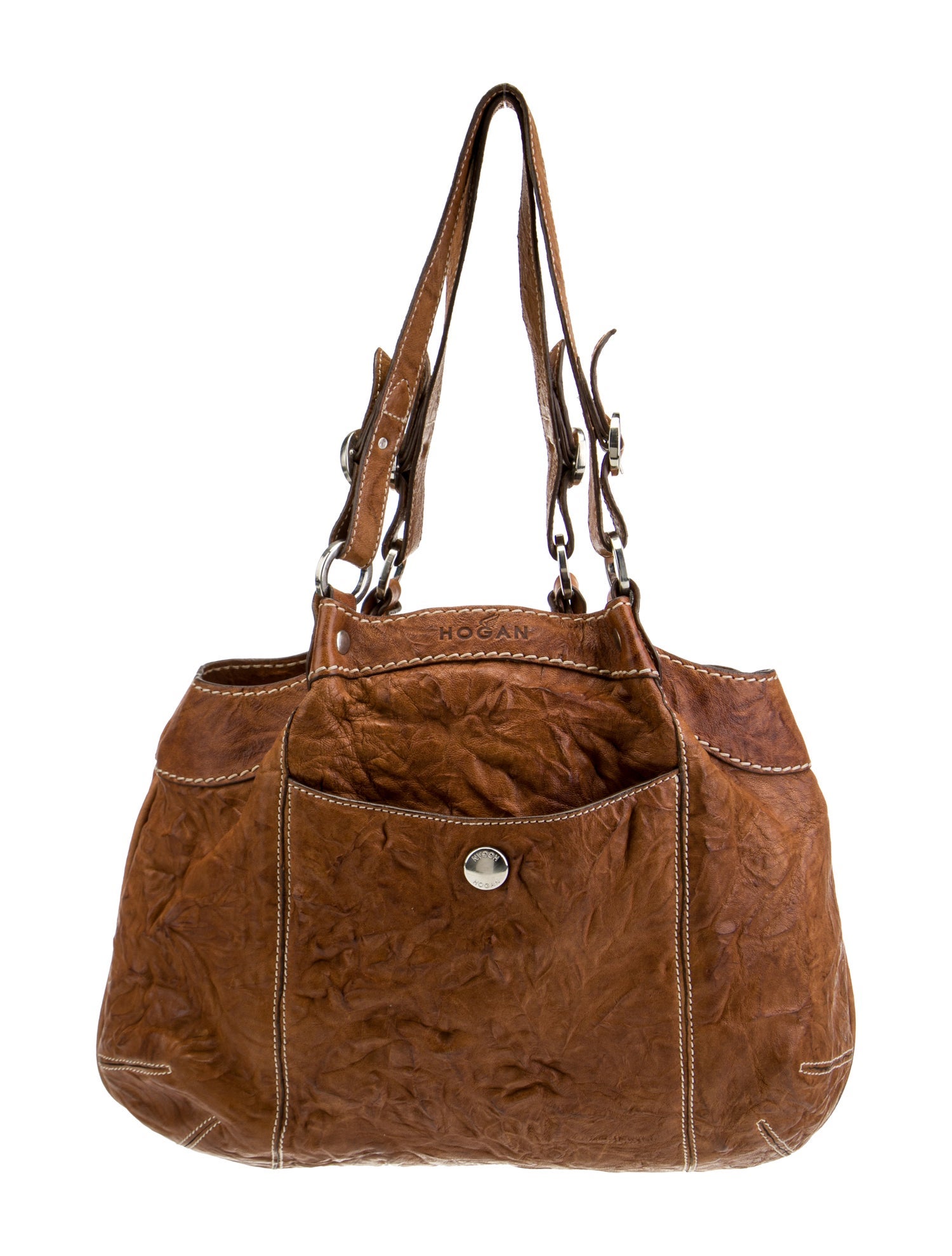 Hogan Leather Shoulder Bag - Brown Shoulder Bags, Handbags - WHO26260 ...