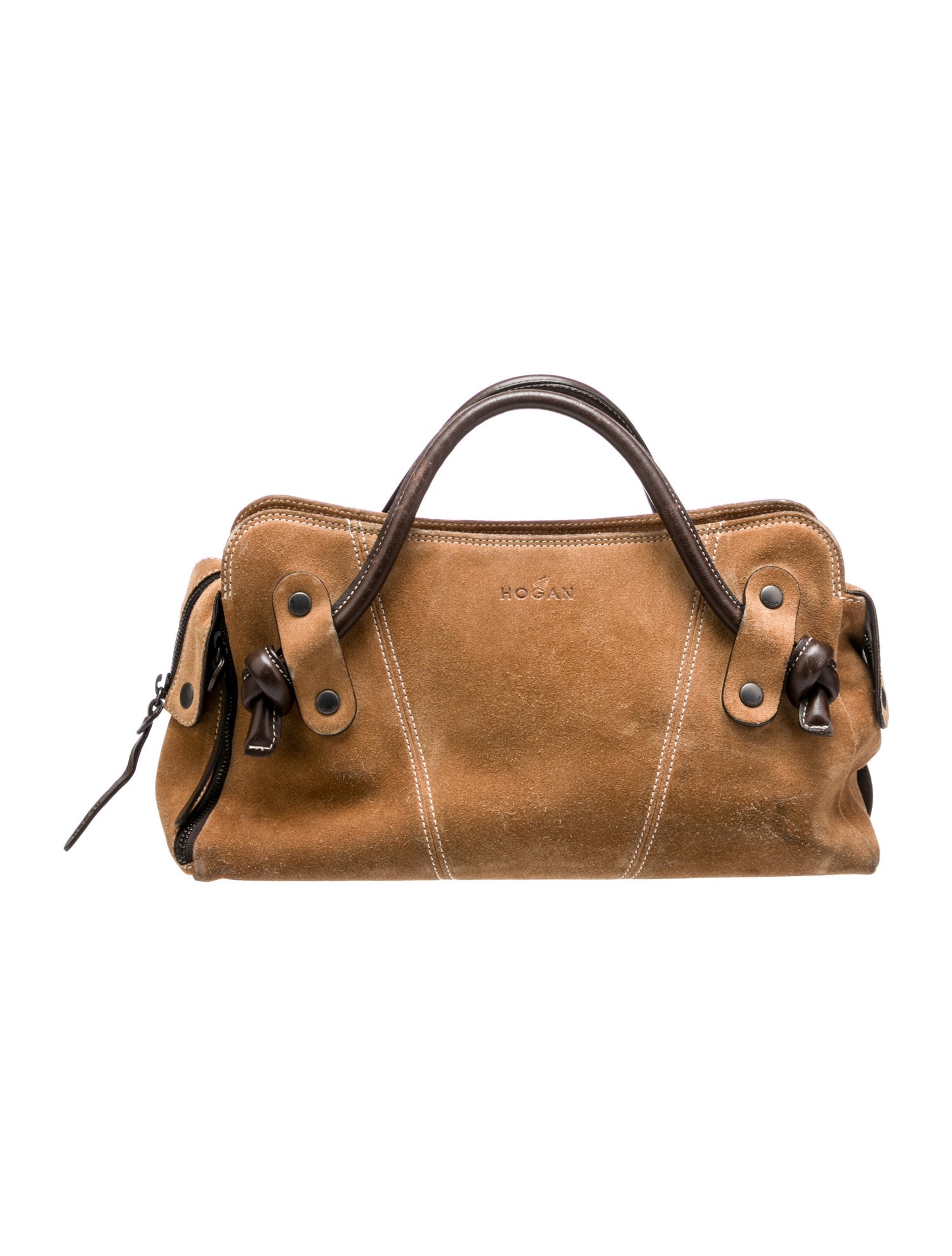 Hogan Suede Handle Bag - Brown Handle Bags, Handbags - WHO26426 | The ...