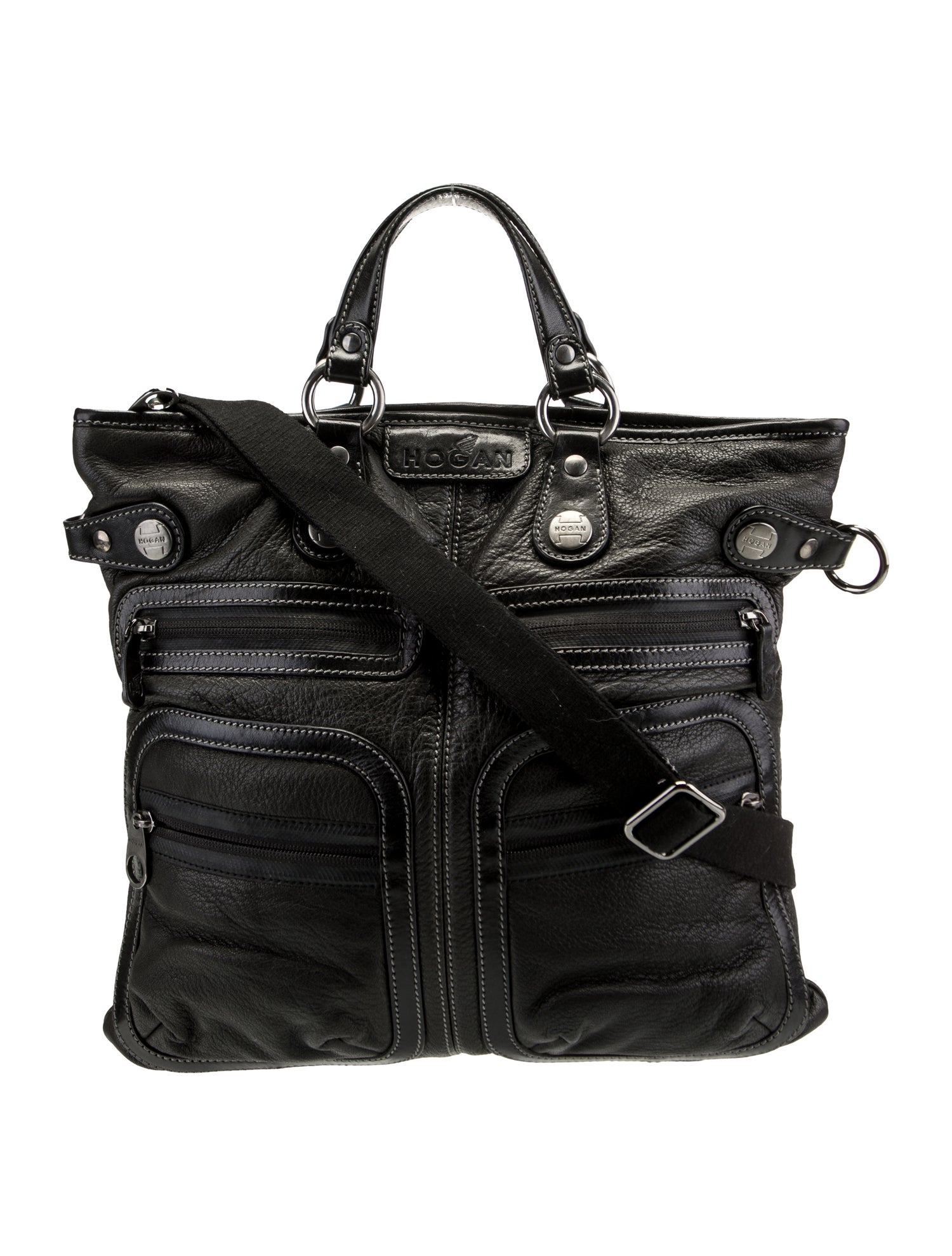 Hogan Leather Top Handle Bag - Black Handle Bags, Handbags - WHO27454 ...
