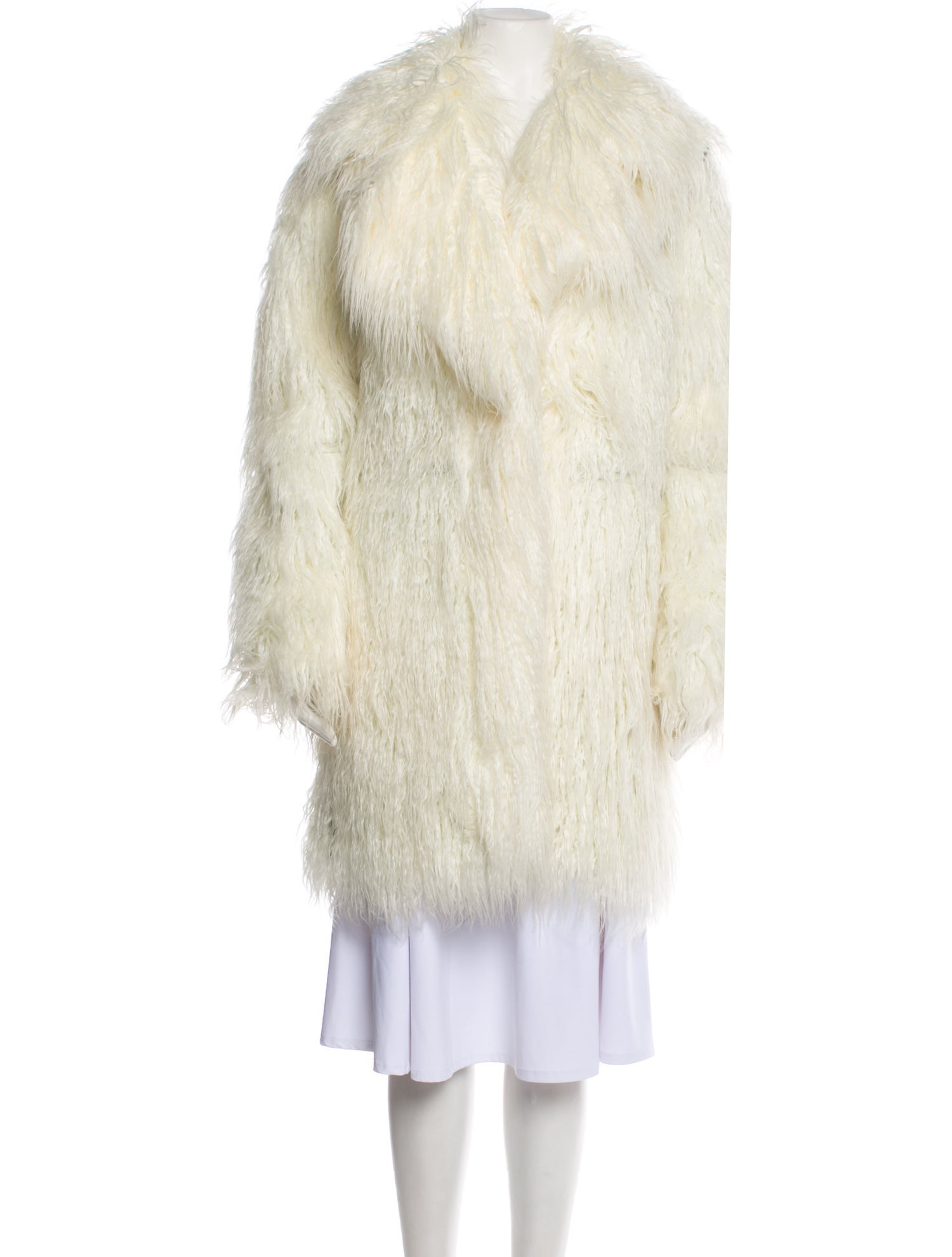 House of Fluff Faux Fur Coat - Neutrals Coats, Clothing - WHOFF20264 ...