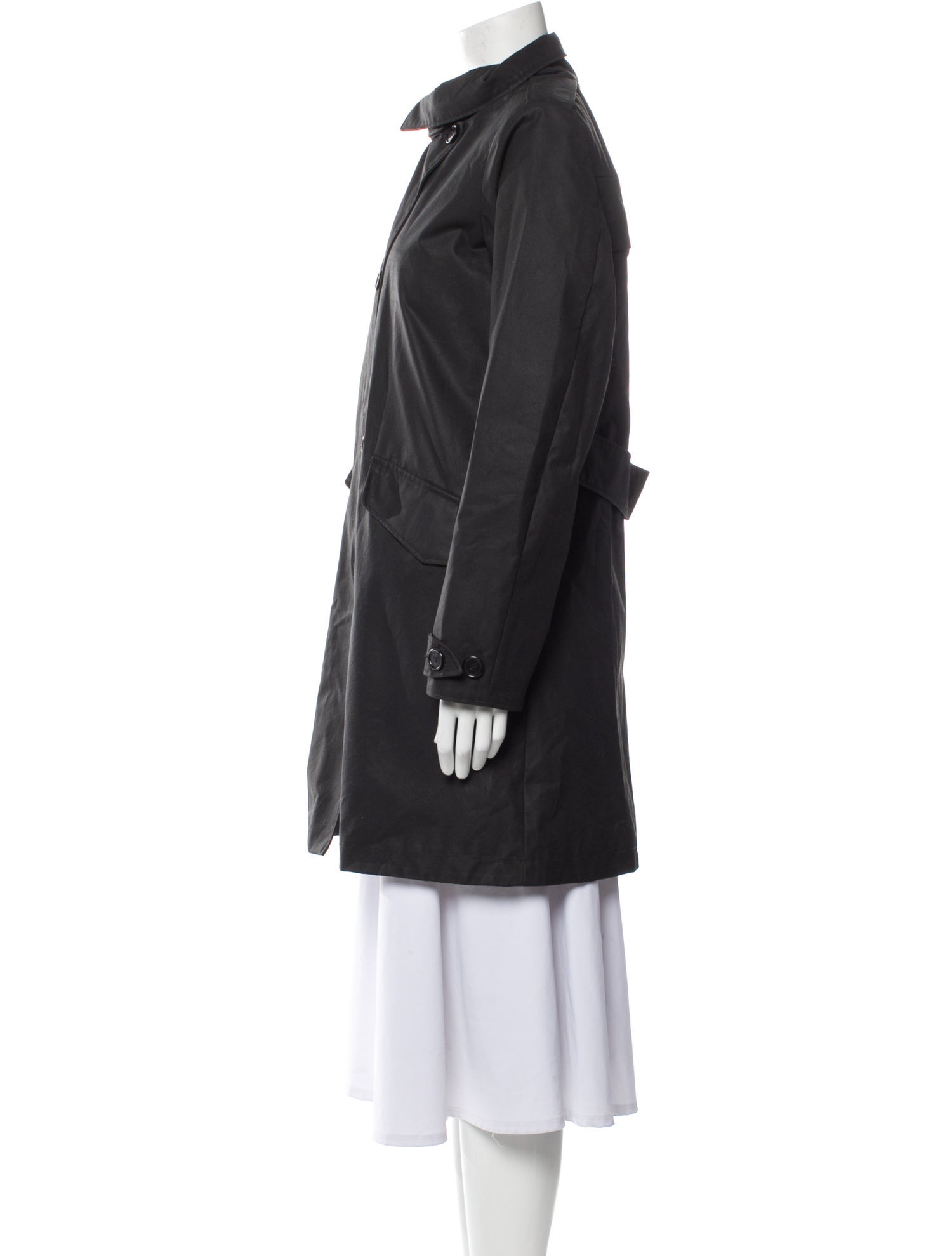 Post Card Hooded Knee-Length Coat - Grey Coats, Clothing - PSC20127 ...