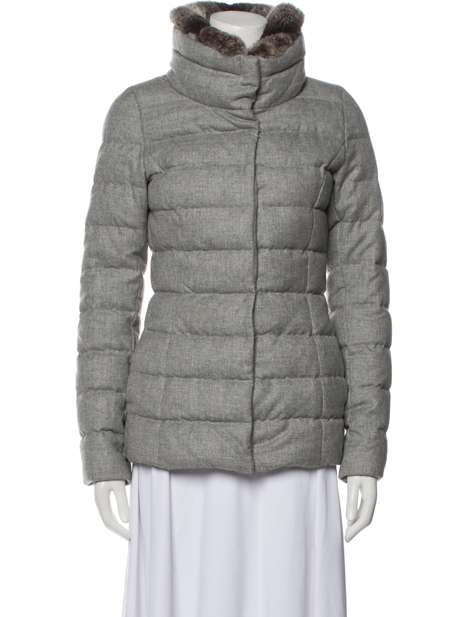 Herno Cashmere Down Coat - Grey Coats, Clothing - WHRNO34010 | The RealReal