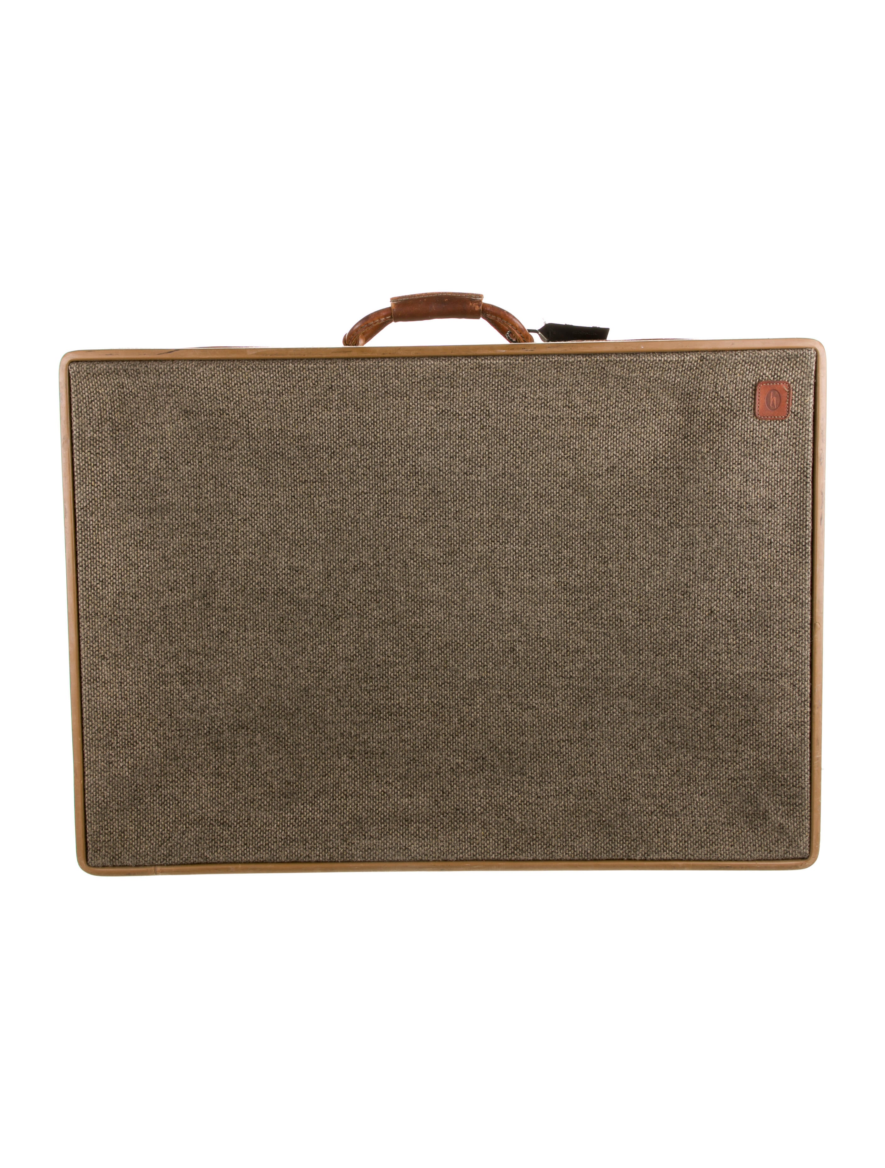 Hartmann Tweed Leather Trimmed Suitcase - Neutrals Suitcases, Luggage ...