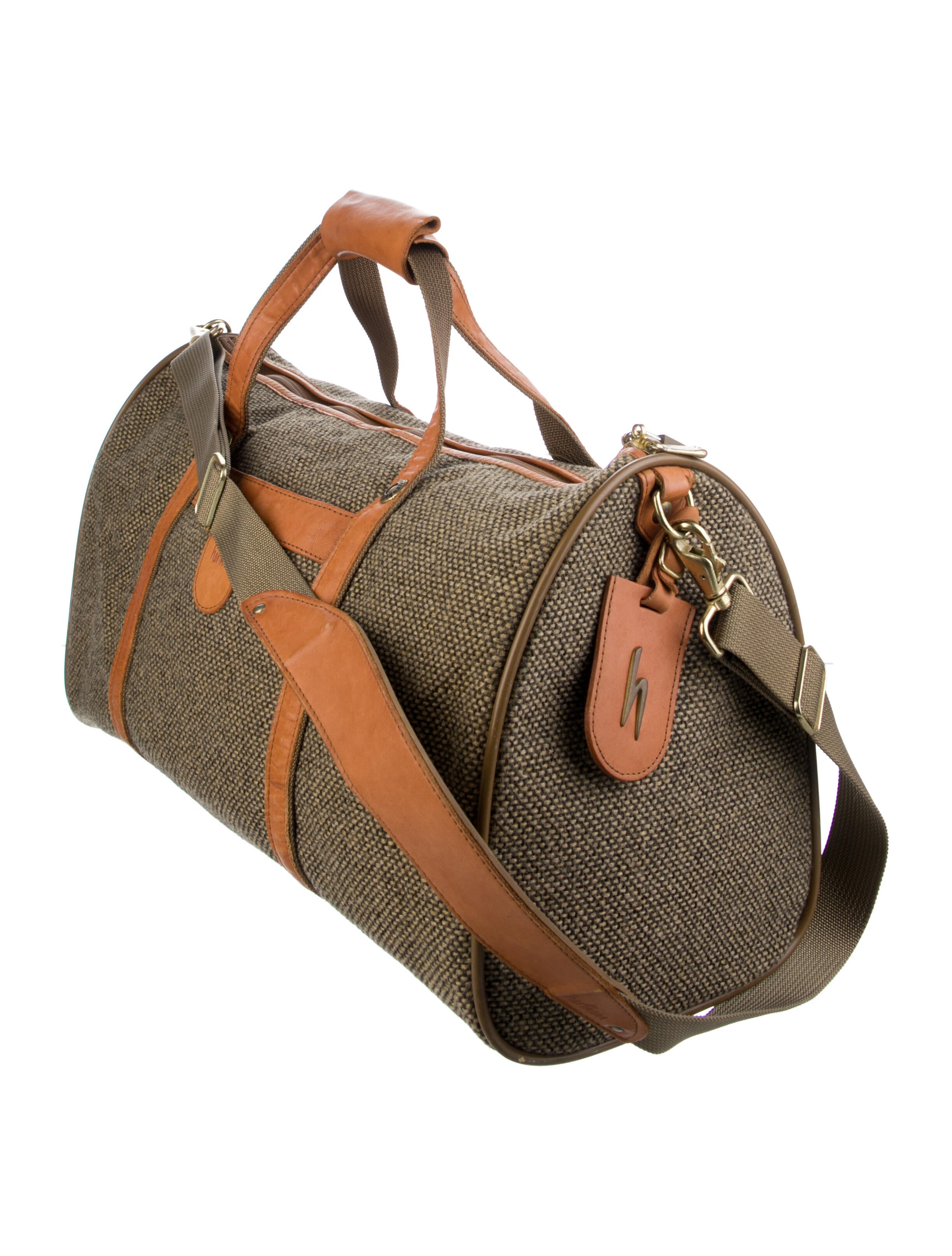 Hartmann Vintage Wool Leather Trimmed Duffle Bag - Neutrals Weekenders ...