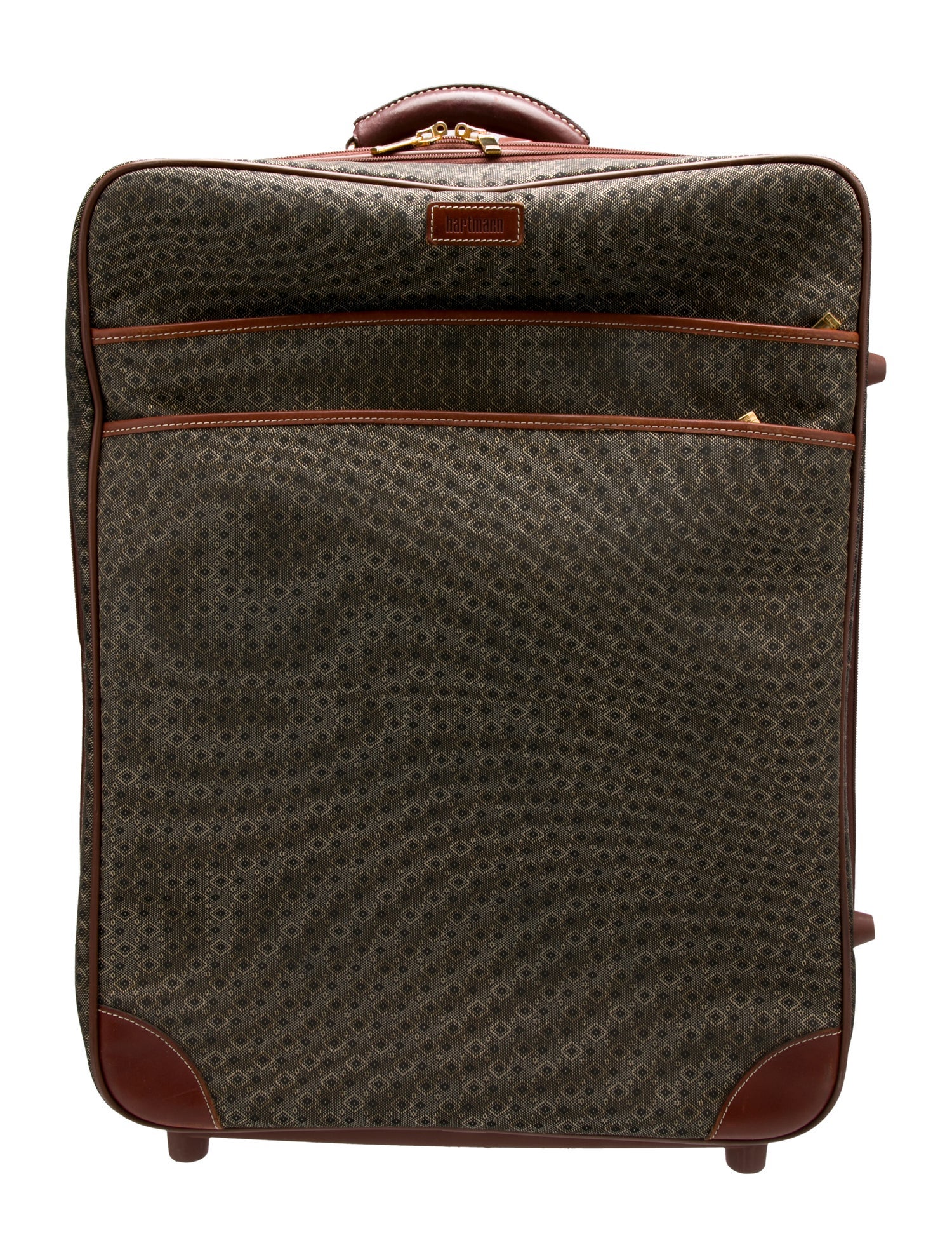 Hartmann Leather-Trimmed Nylon Suitcase - Brown Suitcases, Luggage ...