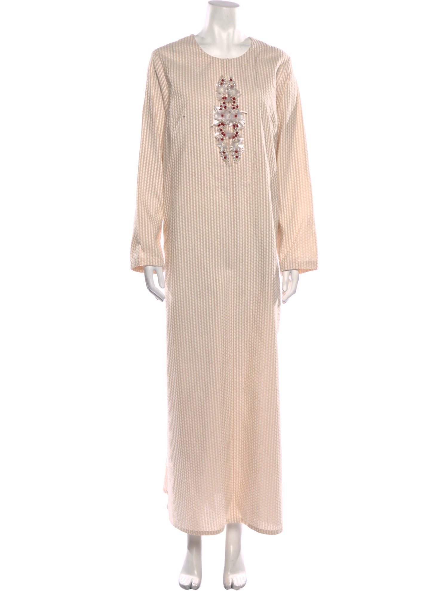 Huda Al Nuaimi Crew Neck Long Dress - Neutrals Dresses, Clothing ...