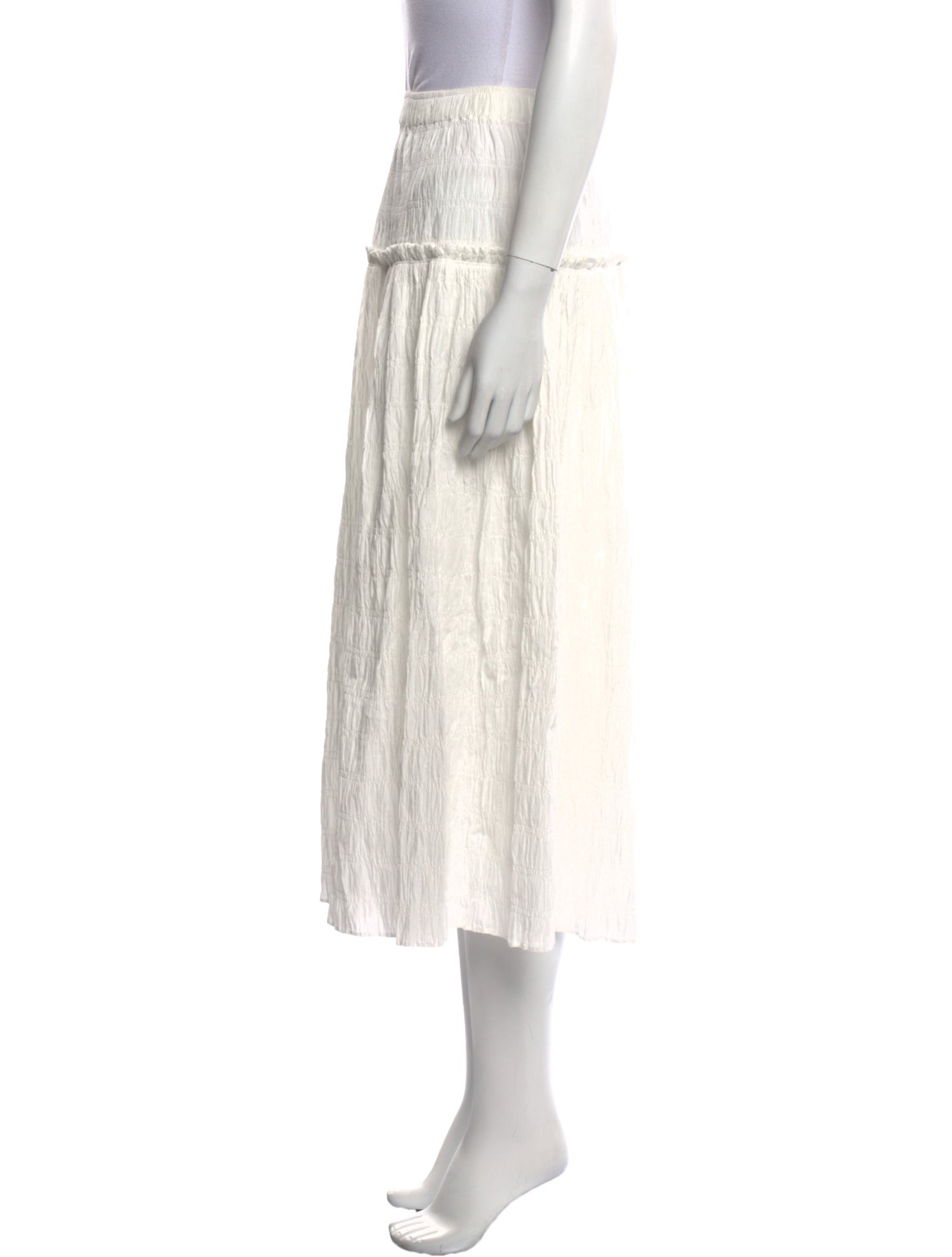 Mara Hoffman Ruffle Embellishment Midi Length Skirt - White Skirts ...