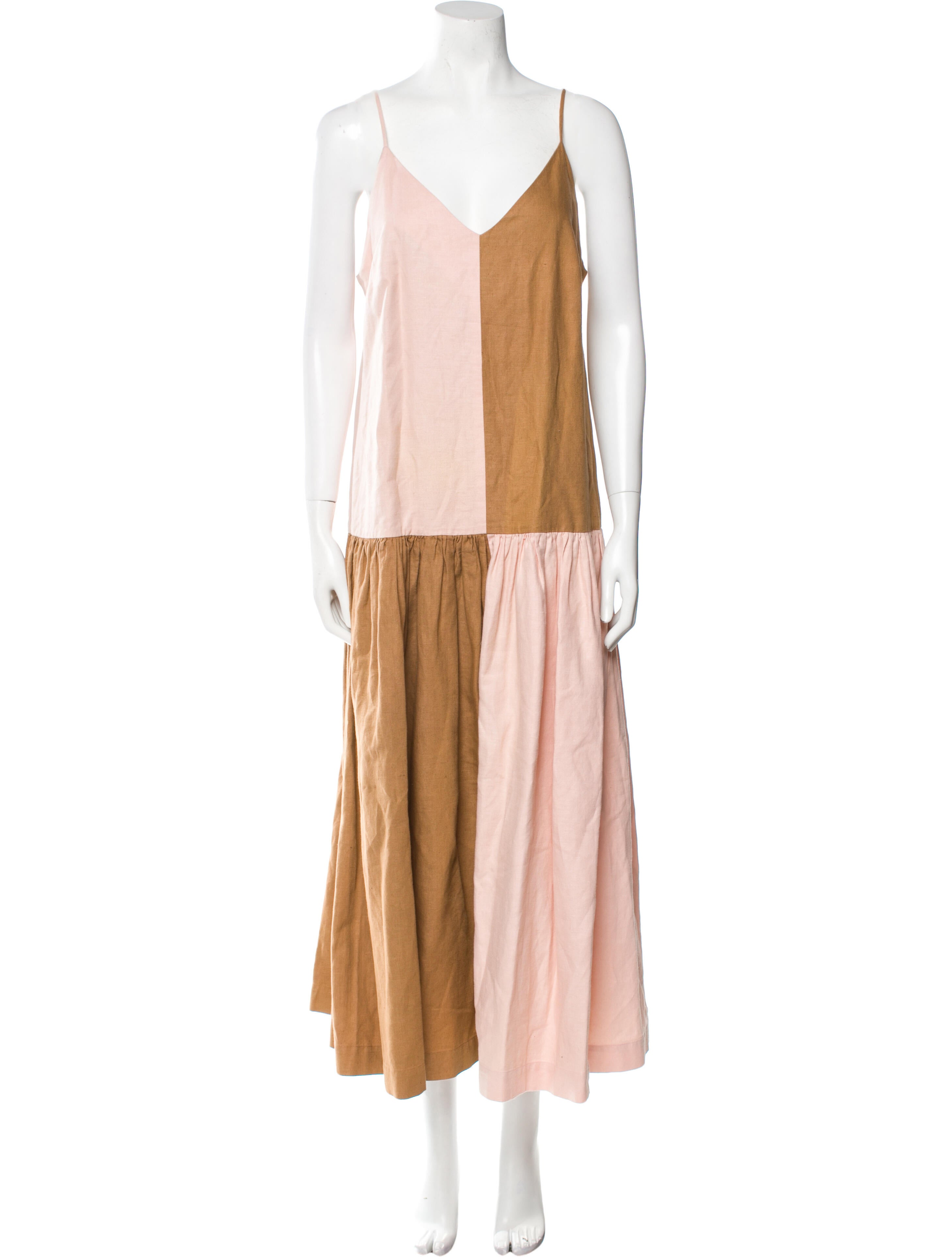 Mara Hoffman Colorblock Pattern Long Dress - Brown Dresses, Clothing ...