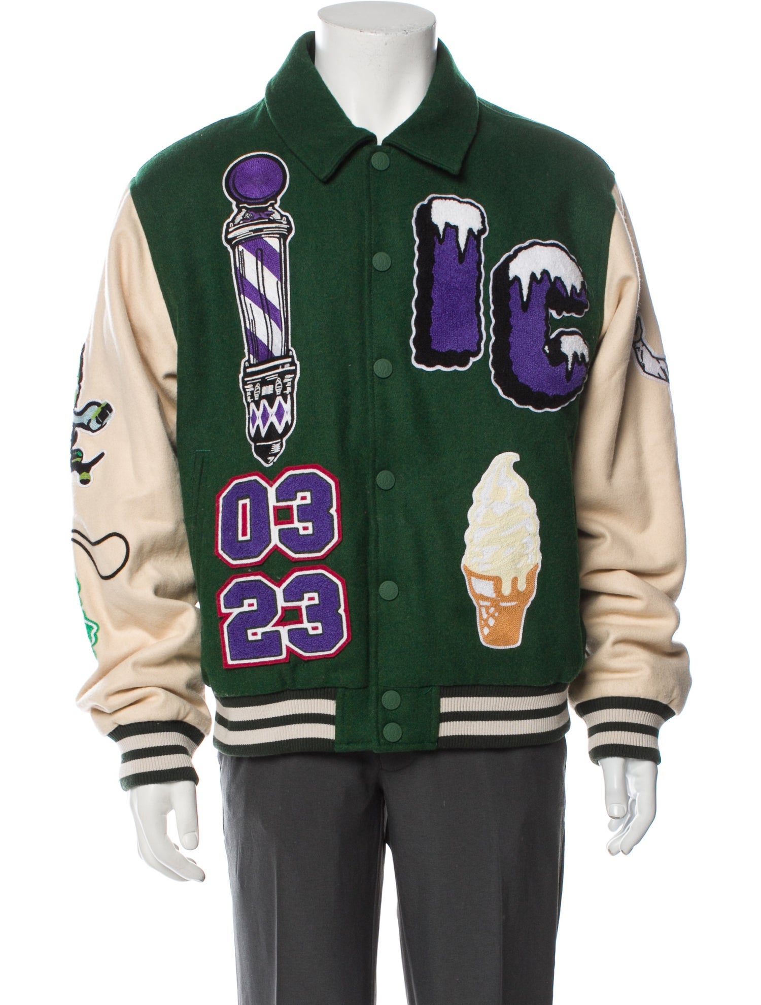 Dolce & Gabbana Graphic Print Varsity Jacket - Green Outerwear ...