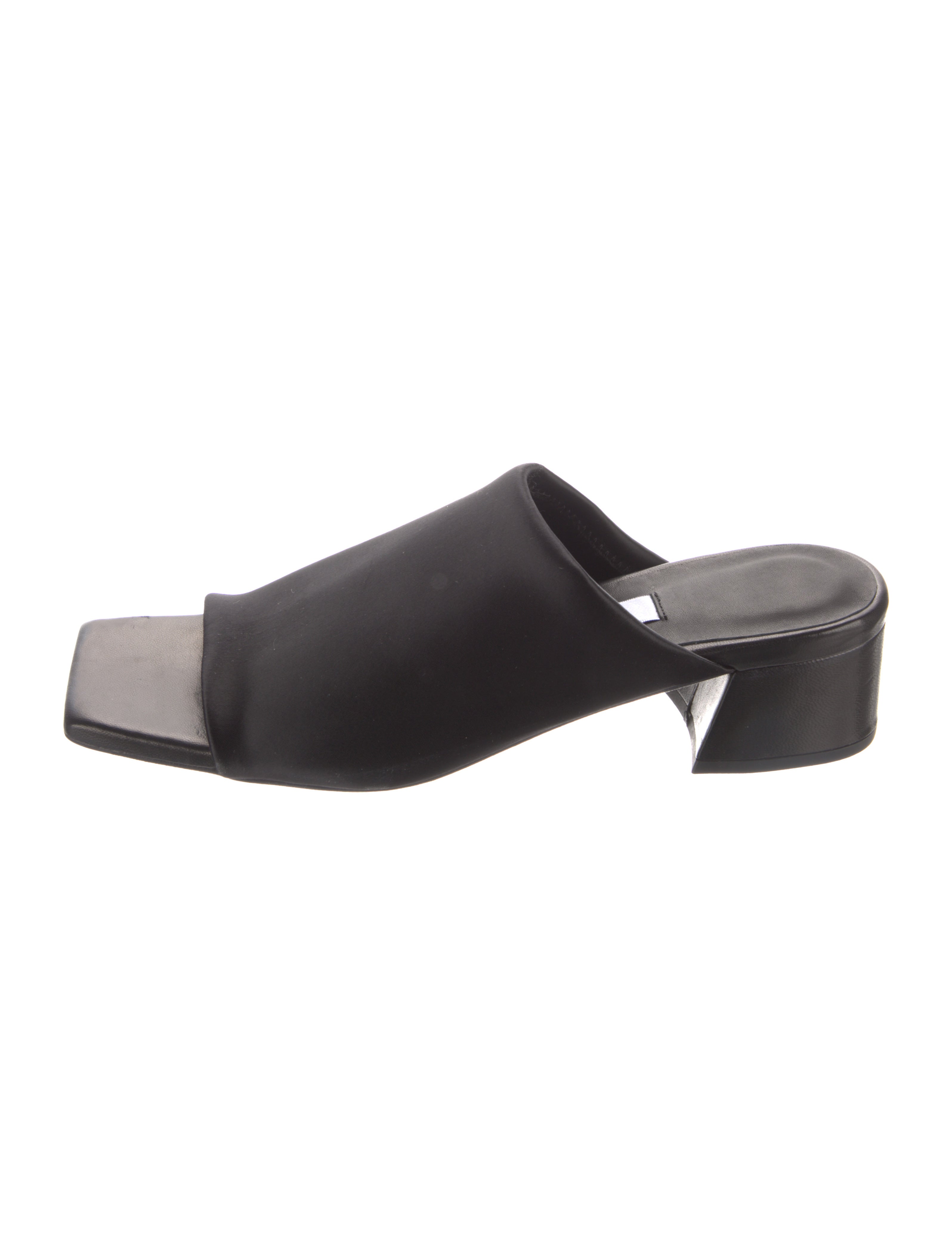 Miista Satin Slides - Black Sandals, Shoes - WIMGF21433 | The RealReal