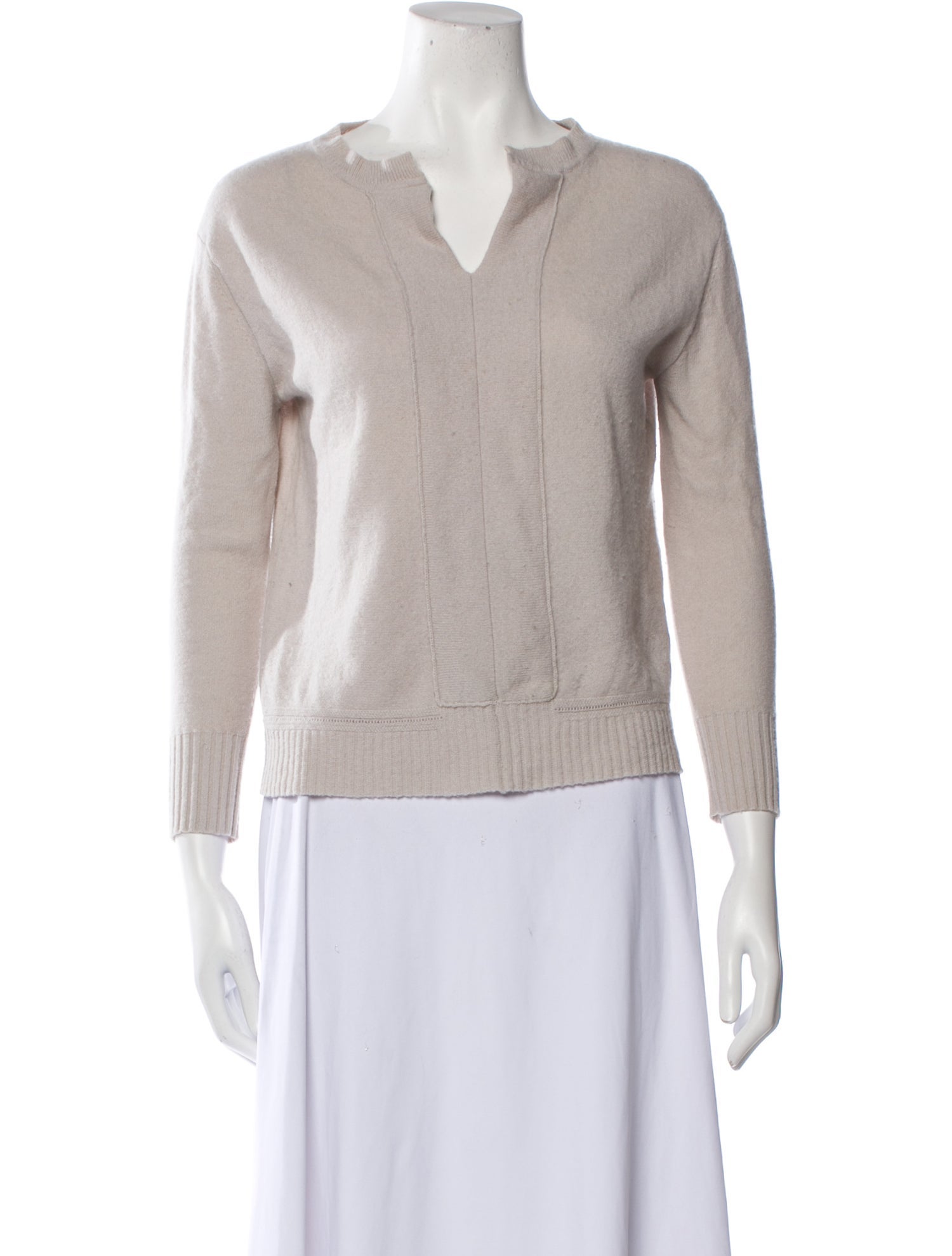 Inhabit Cashmere V-Neck Sweater - Grey Knitwear, Clothing - WIN28577 ...