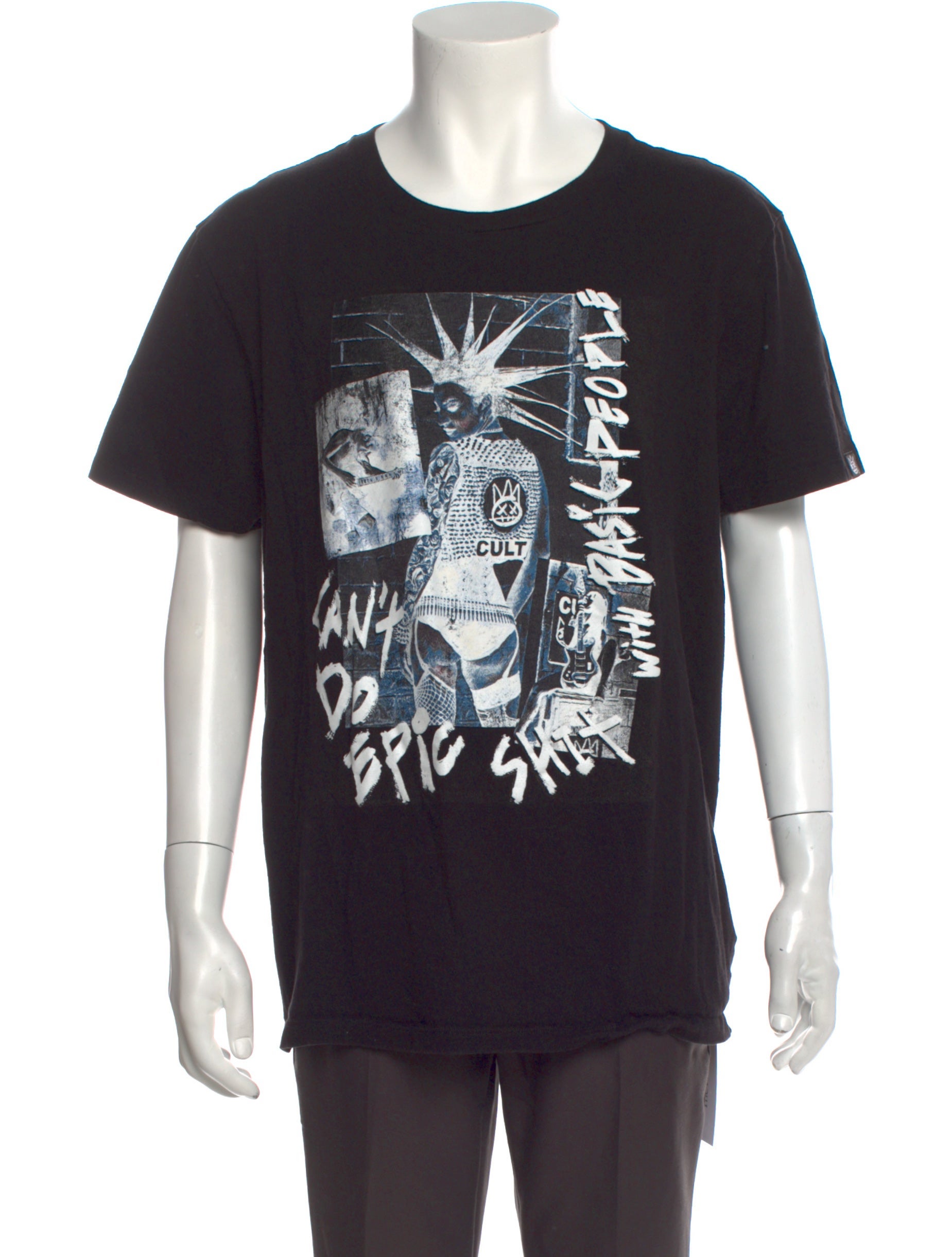 Cult of Individuality Graphic Print Crew Neck T-Shirt - Black T-Shirts ...