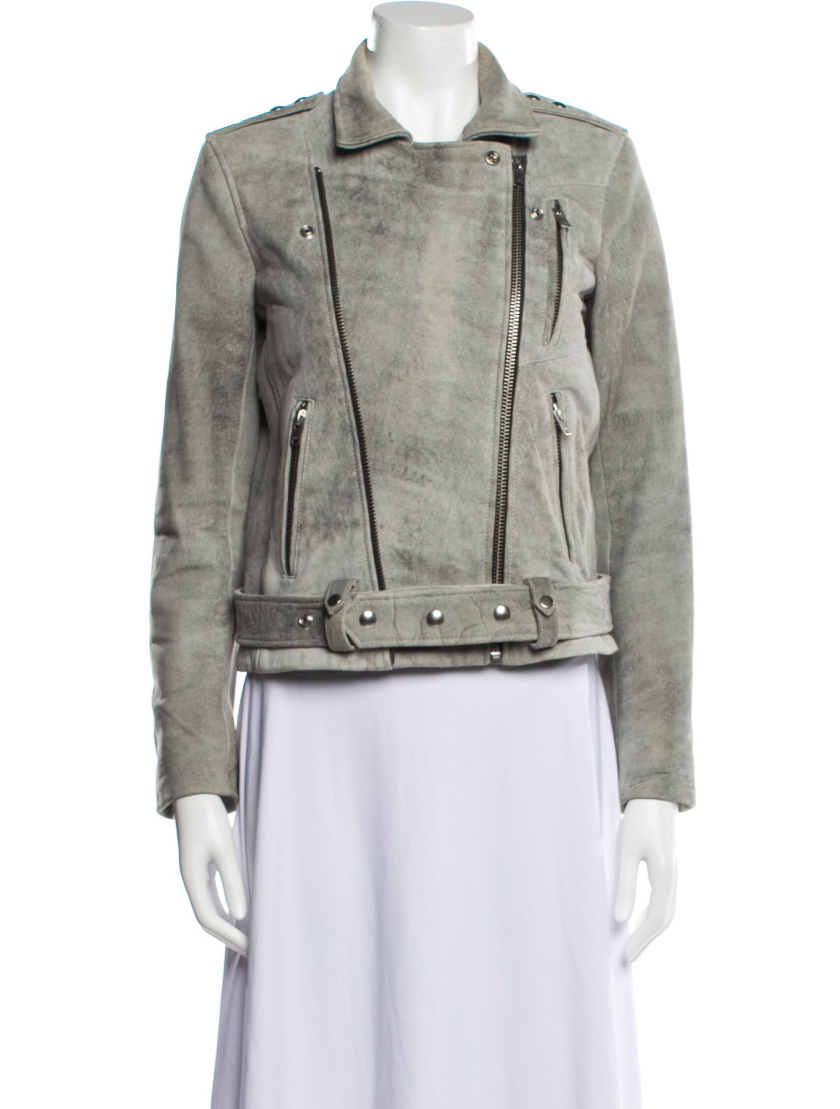 Iro Lamb Leather Biker Jacket - Grey Jackets, Clothing - WIR120014 | The RealReal