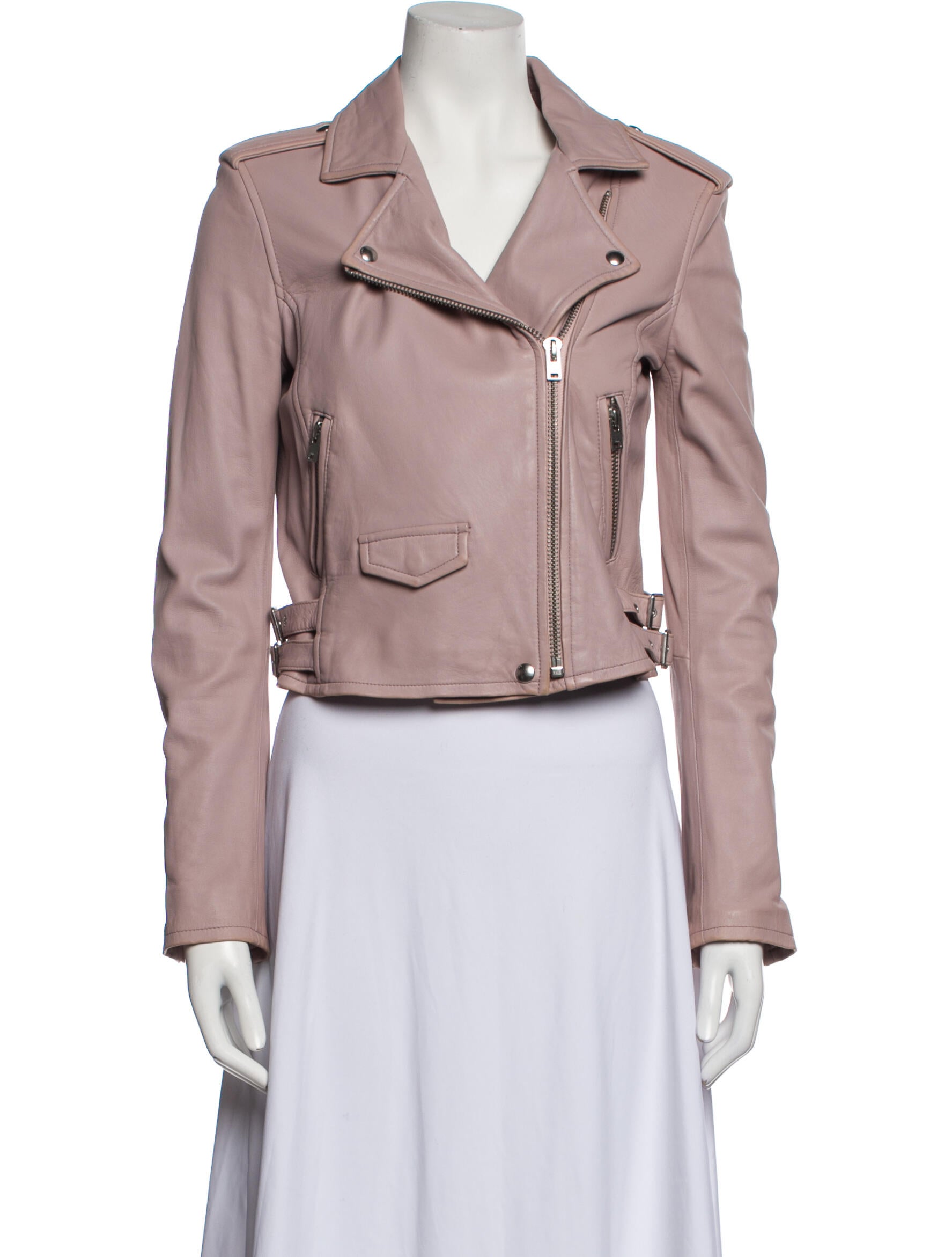 Iro Lamb Leather Biker Jacket - Neutrals Jackets, Clothing - WIR124794 ...