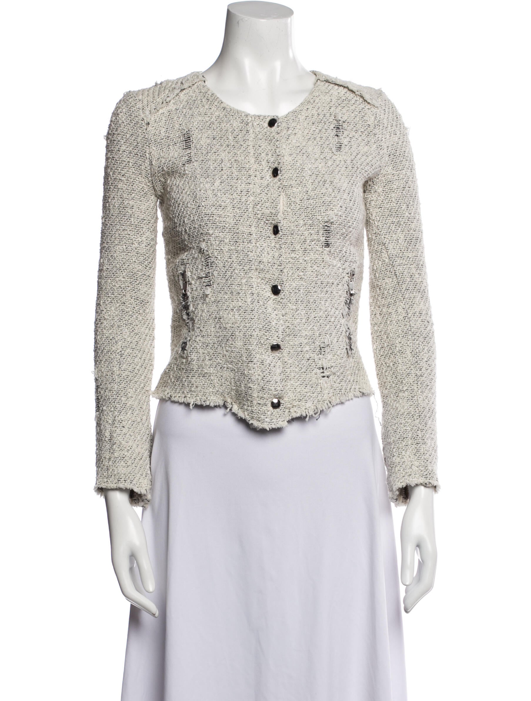 Iro Tweed Pattern Evening Jacket - White Jackets, Clothing - WIR125493 ...