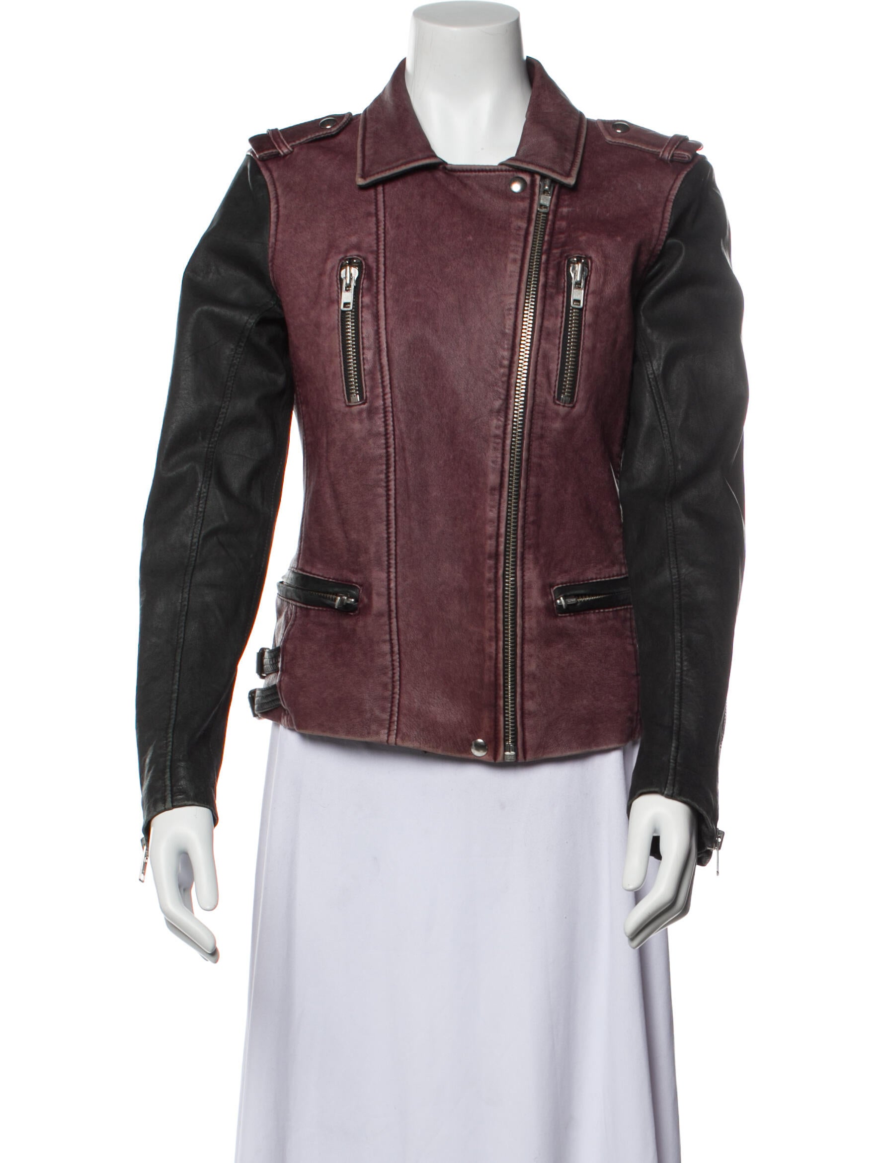 Iro Lamb Leather Biker Jacket - Red Jackets, Clothing - WIR133744 | The ...