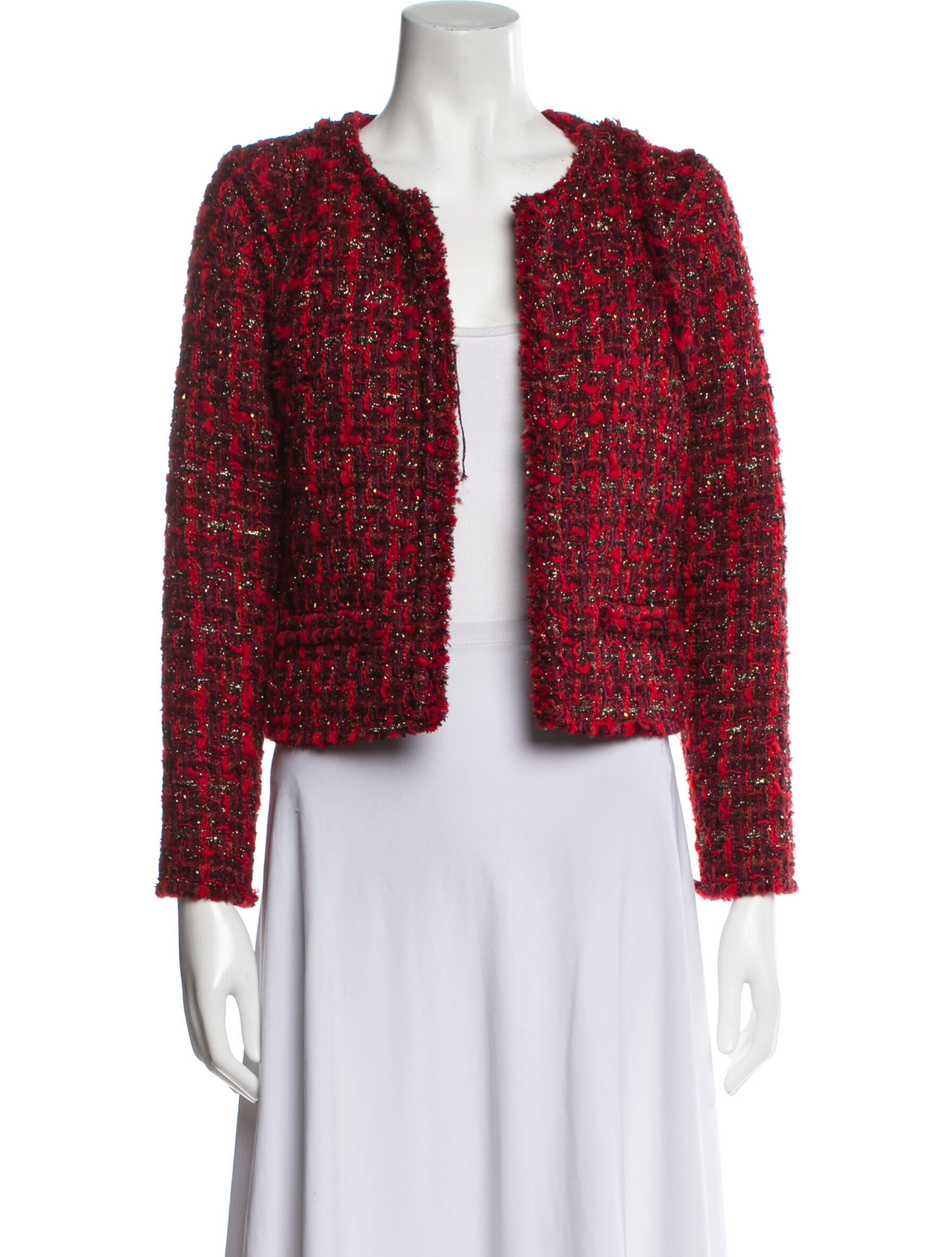 Iro Tweed Pattern Evening Jacket - Red Jackets, Clothing - WIR136344 ...