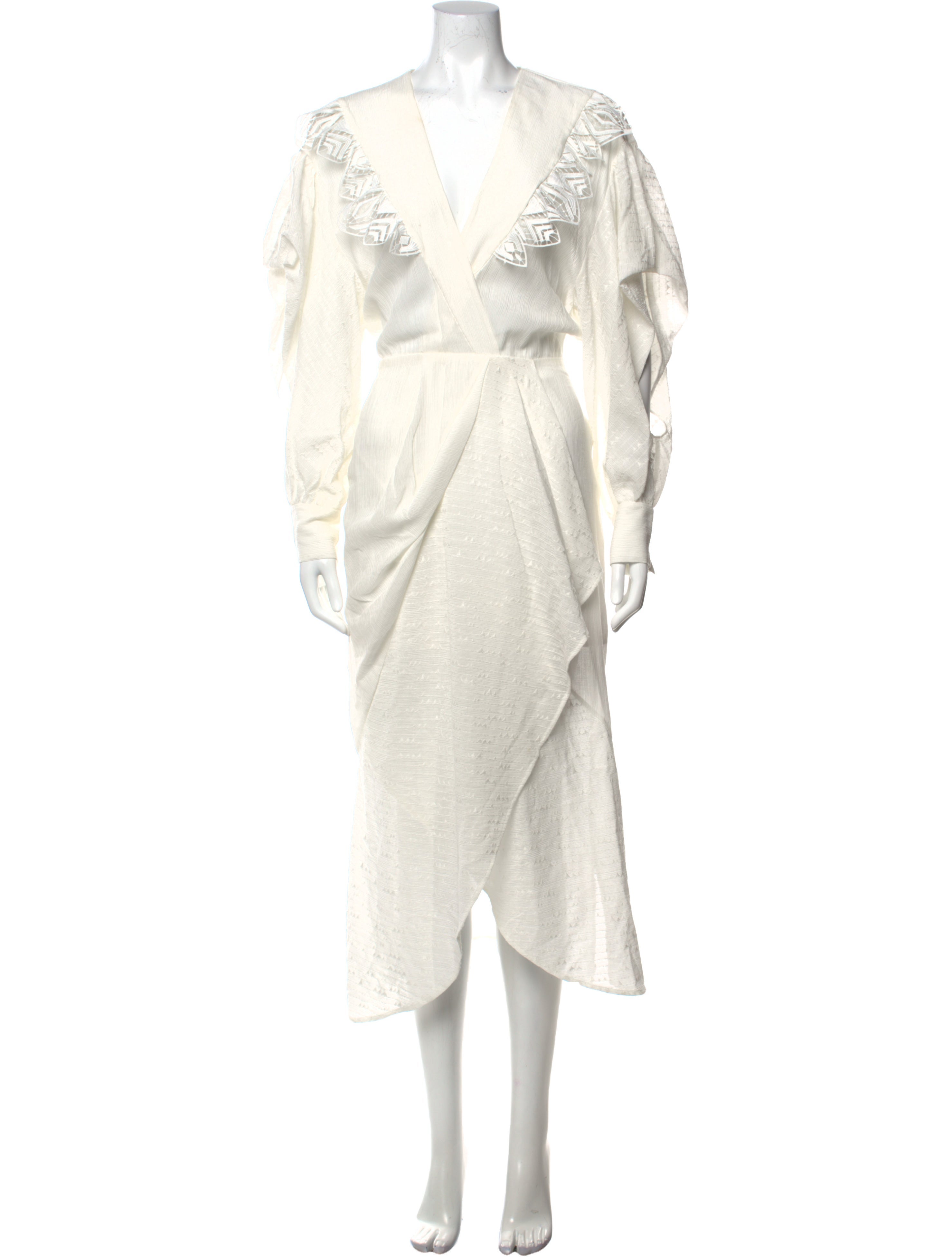 Iro Plunge Neckline Long Dress - White Dresses, Clothing - WIR138436 ...