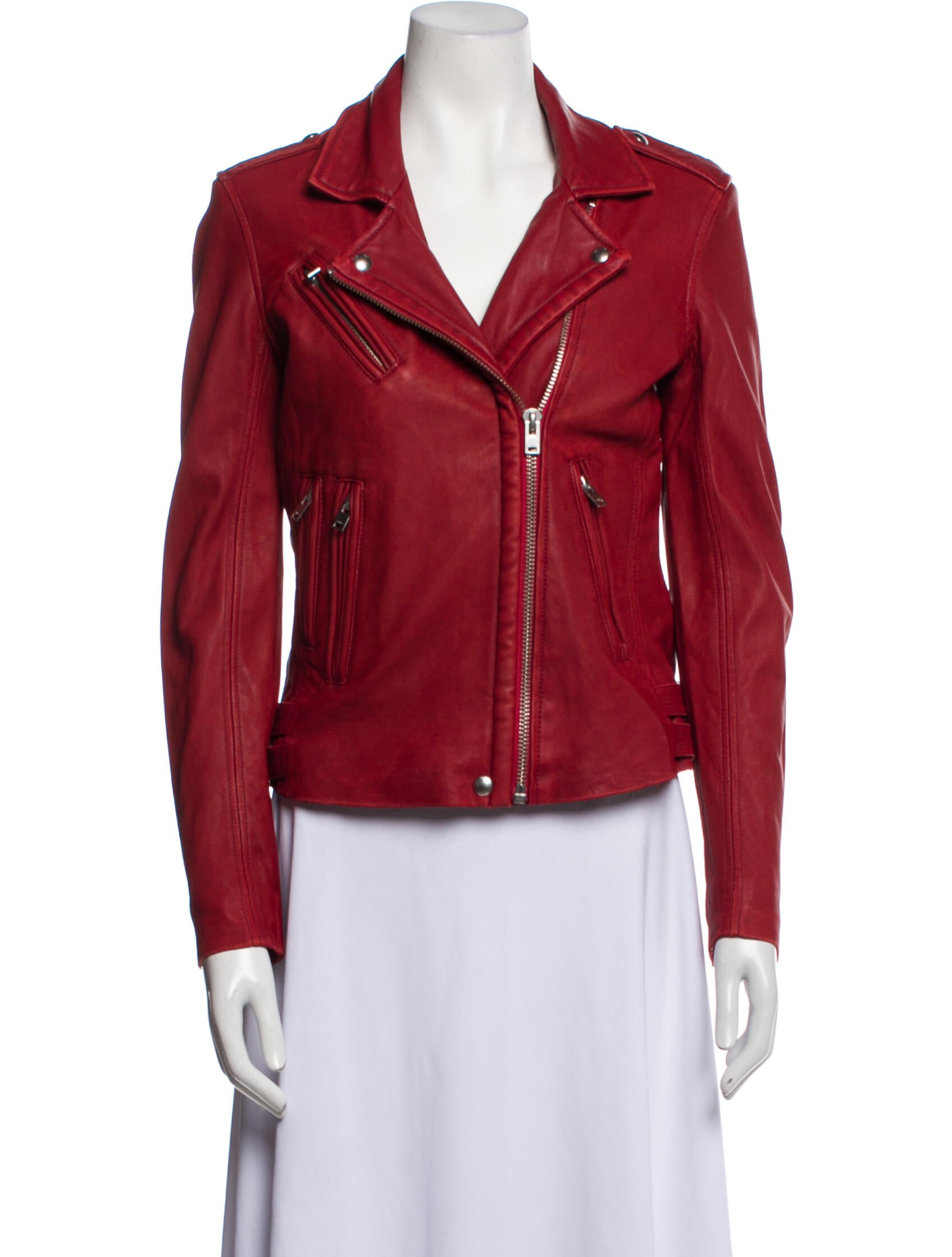Iro Leather Biker Jacket - Red Jackets, Clothing - WIR145743 | The RealReal