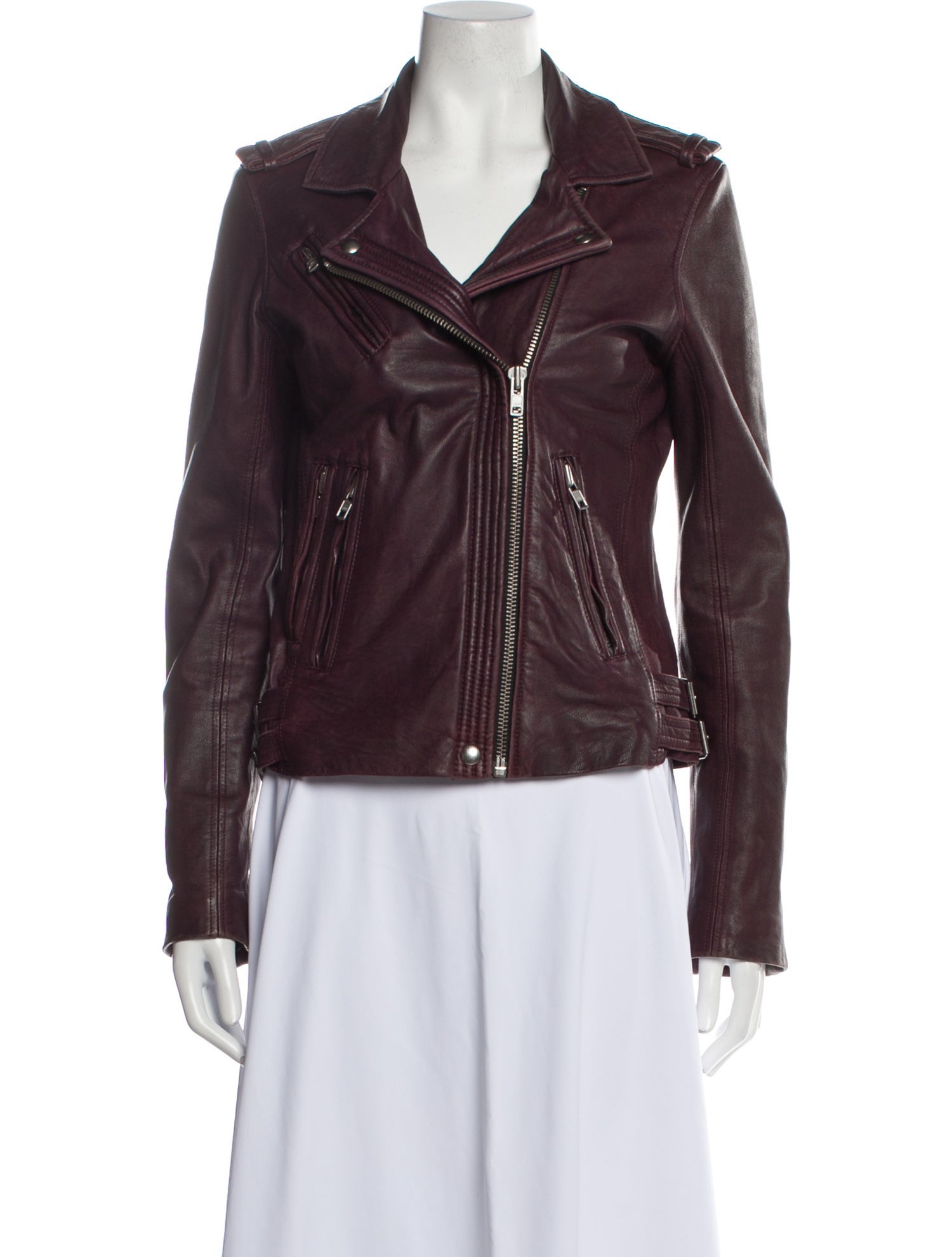 Iro Biker Jacket - Burgundy Jackets, Clothing - WIR146840 | The RealReal