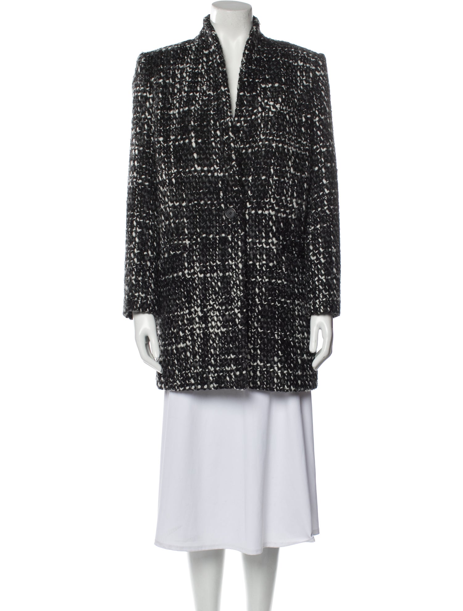 Iro Tweed Pattern Coat - Black Coats, Clothing - WIR151423 | The RealReal