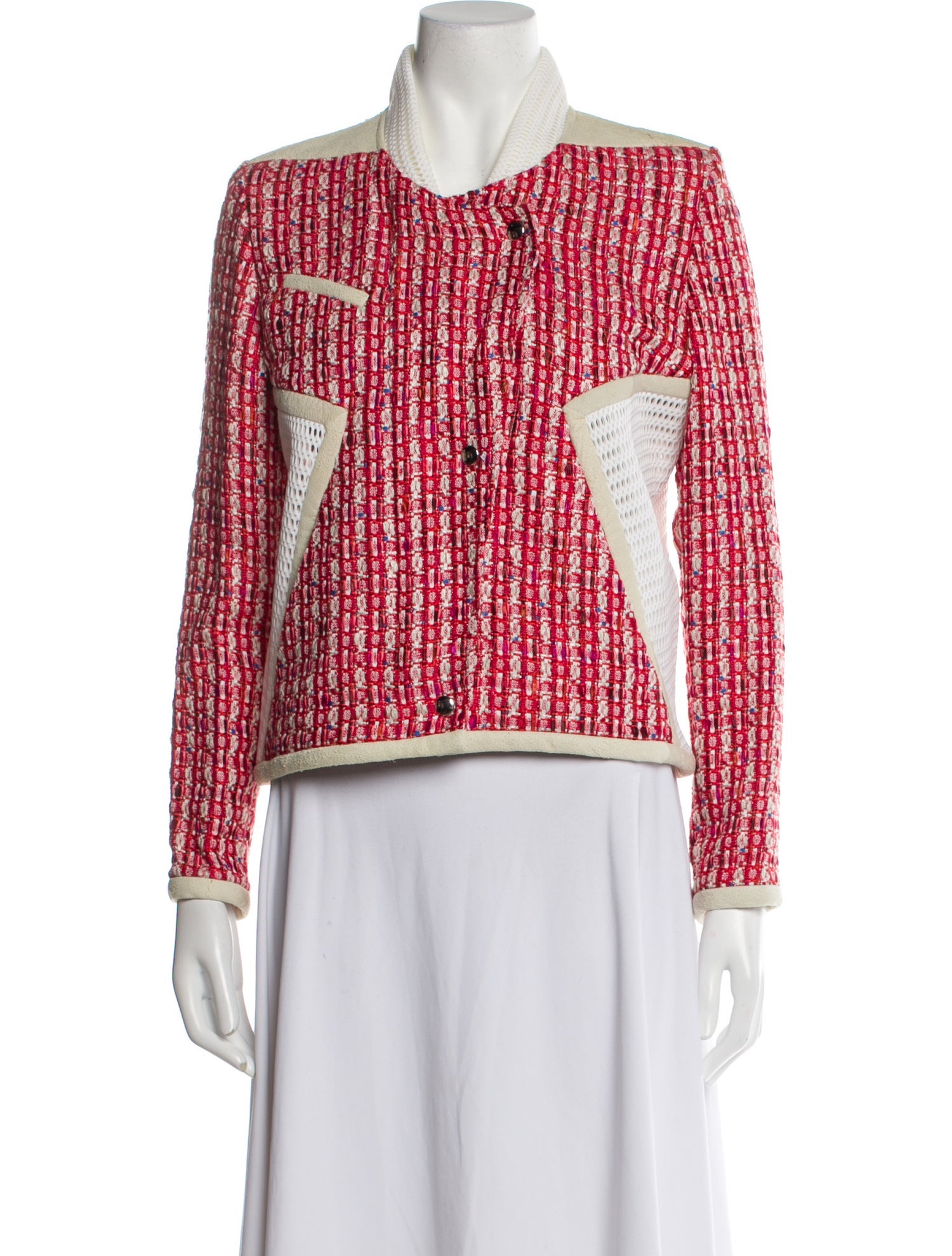 Iro Tweed Pattern Jacket - Red Jackets, Clothing - WIR157996 | The RealReal