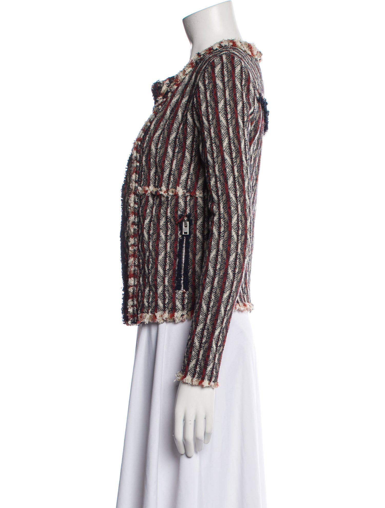 L'Agence Tweed Pattern Jacket - Blue Jackets, Clothing - WL3146248 ...