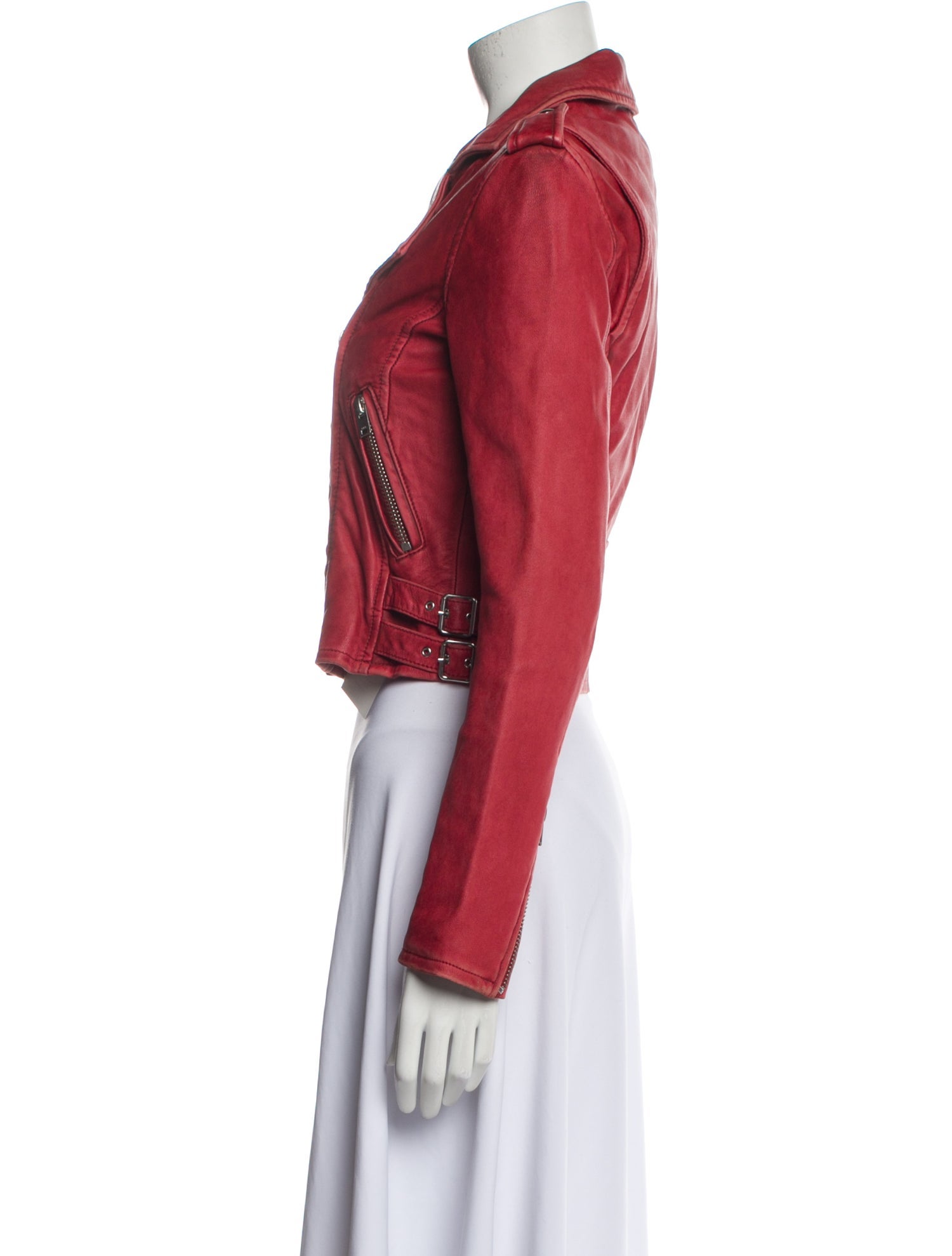Iro Lamb Leather Biker Jacket - Red Jackets, Clothing - WIR161048 | The ...