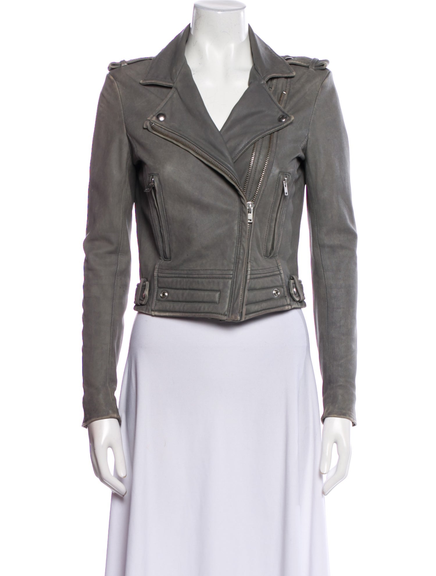 Iro Lamb Leather Biker Jacket - Grey Jackets, Clothing - WIR159667 | The RealReal