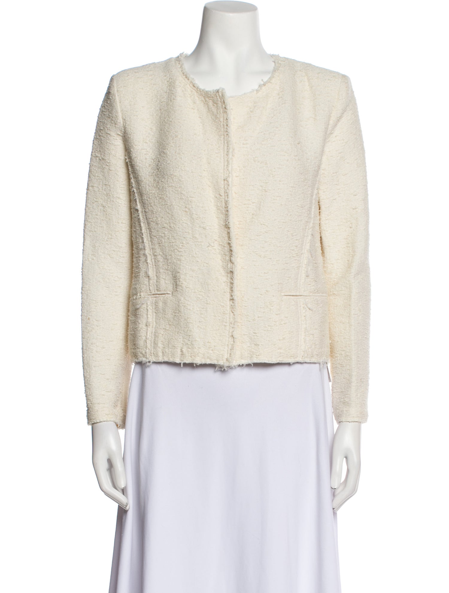 Iro Tweed Pattern Fur Jacket - Neutrals Jackets, Clothing - WIR169579 ...
