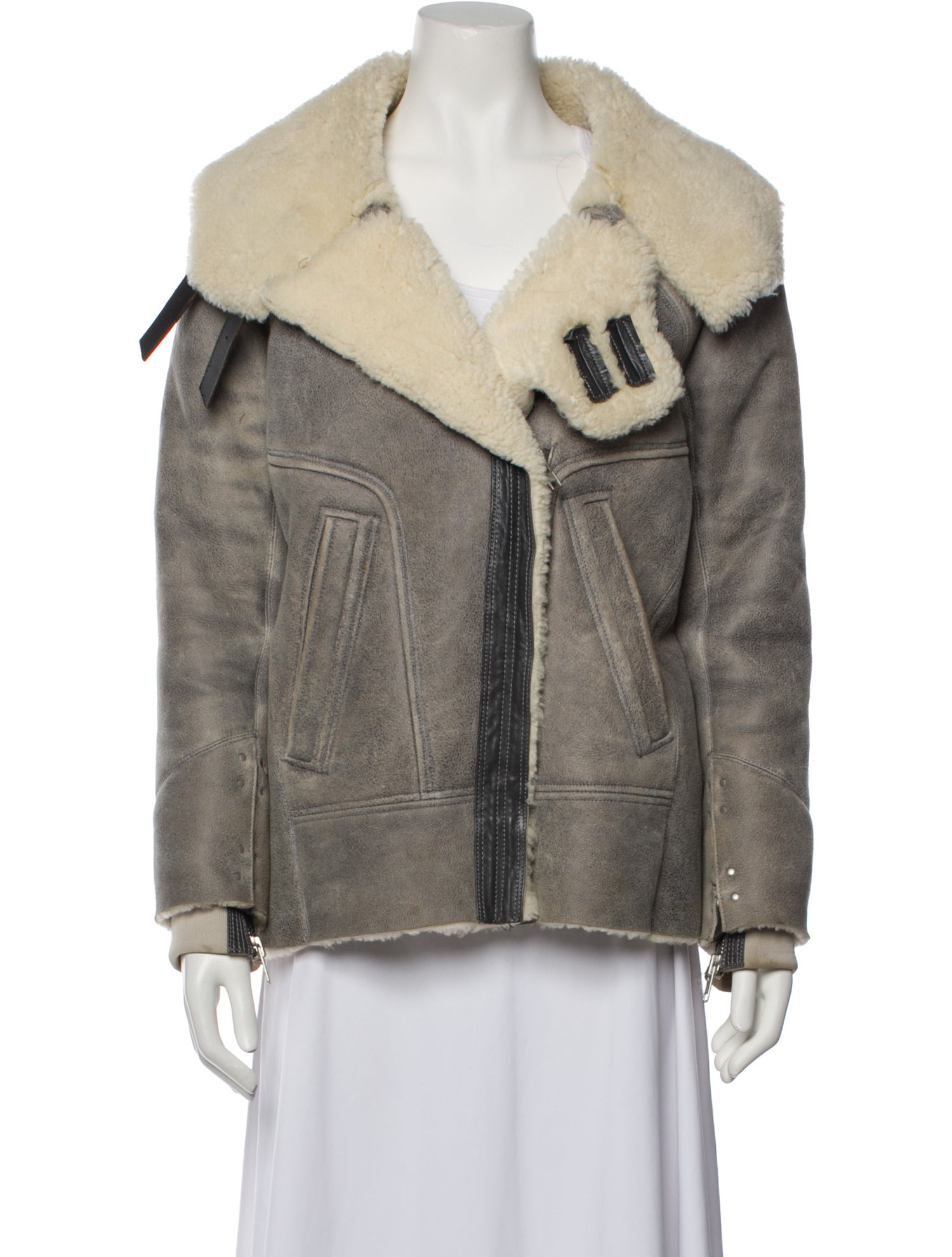 Iro Shearling Fur Jacket - Grey Jackets, Clothing - WIR172505 | The ...