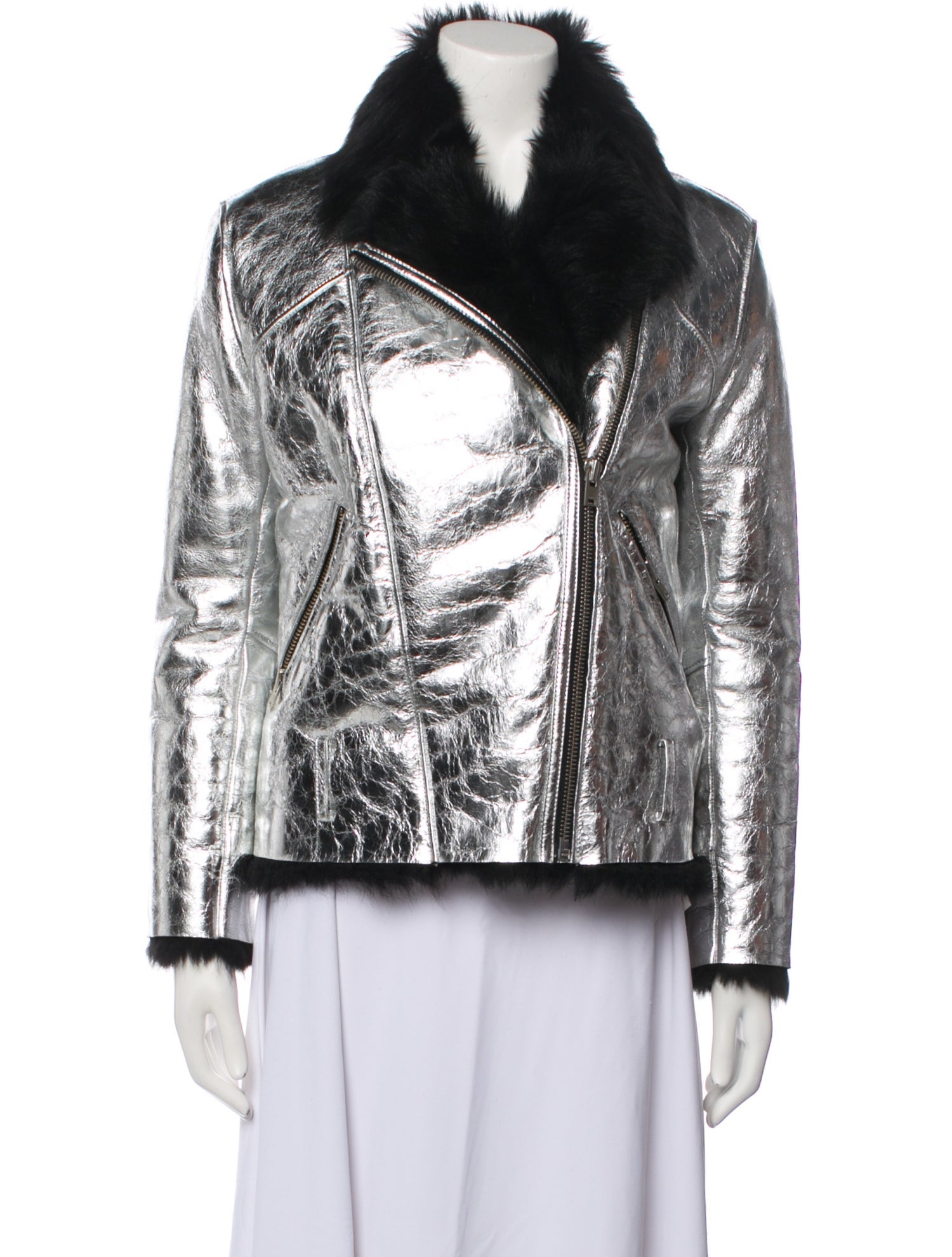 Iro Shearling Fur Jacket - Metallic Jackets, Clothing - WIR172722 | The ...