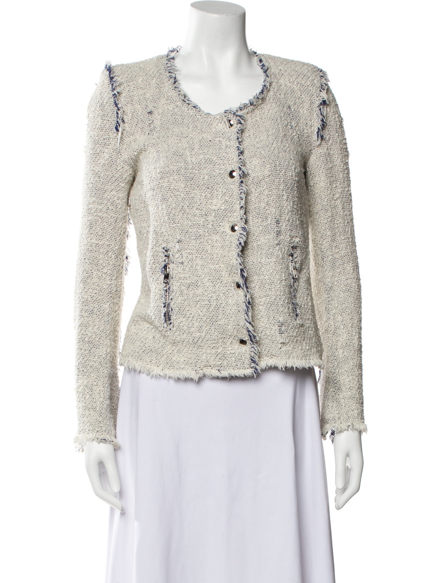 Iro Tweed Pattern Jacket - Blue Jackets, Clothing - WIR178100 | The ...