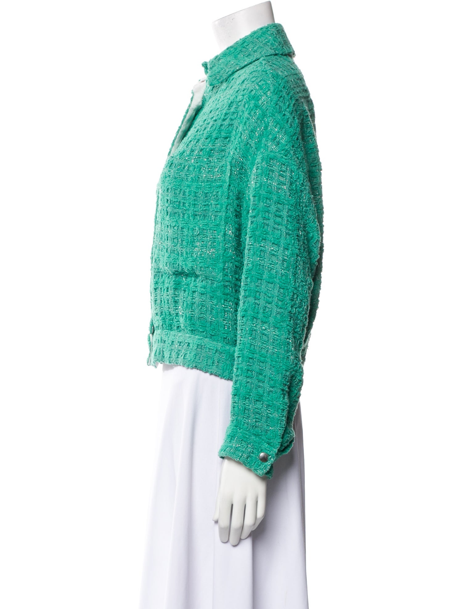 St. John Tweed Pattern Evening Jacket - Green Jackets, Clothing ...