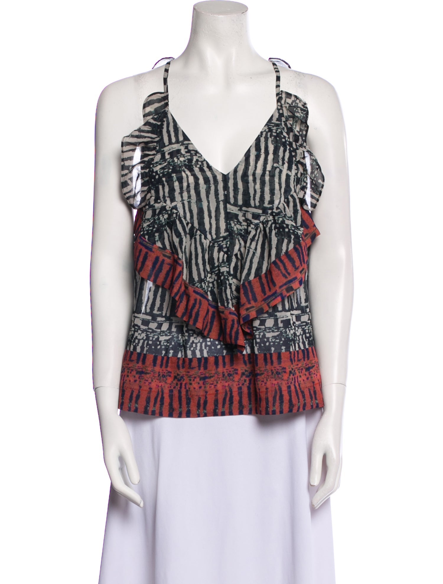 Iro Printed V-Neck Top w/ Tags - Tops, Clothing - WIR182486 | The RealReal