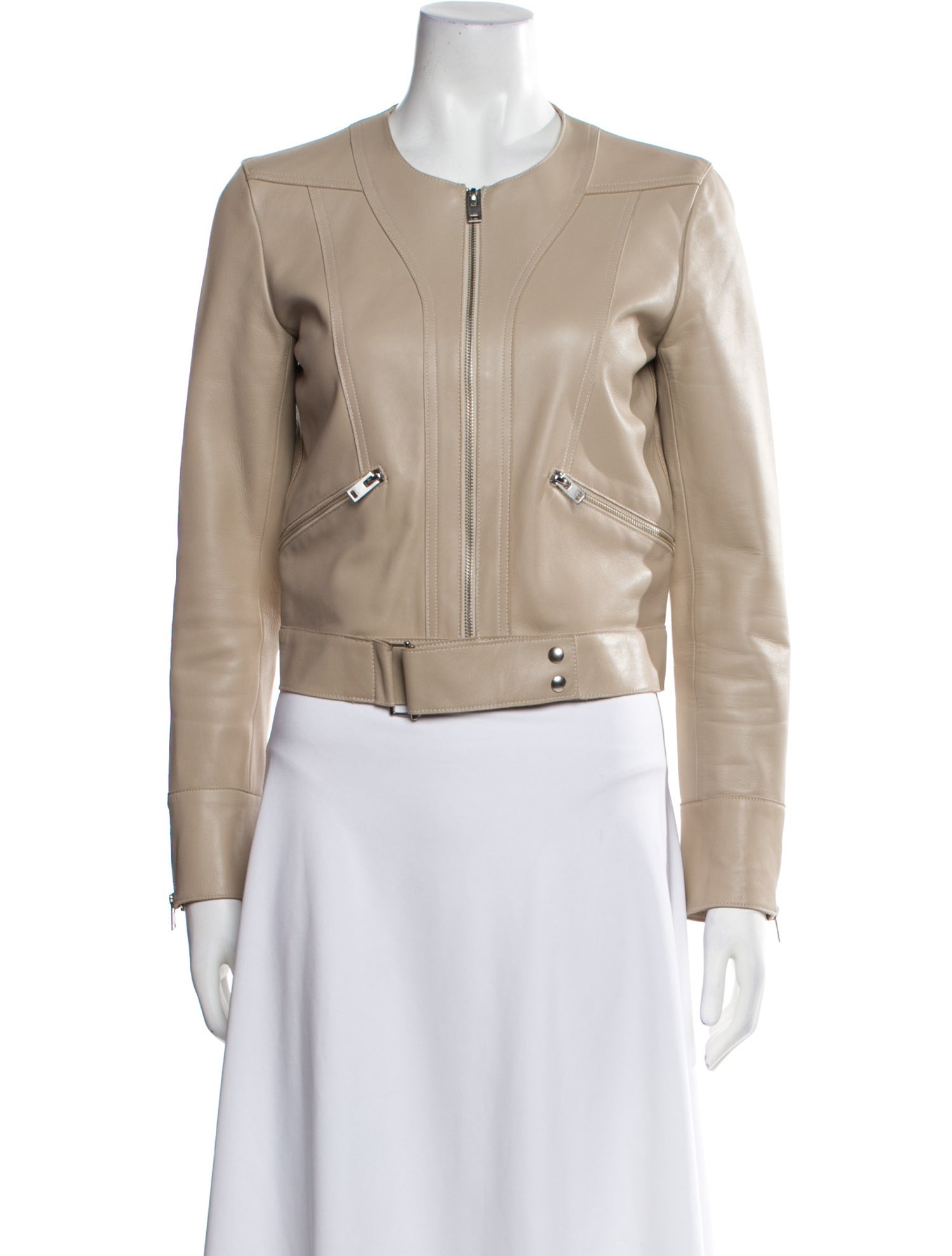 Iro Lamb Leather Biker Jacket - Neutrals Jackets, Clothing - WIR192598 ...