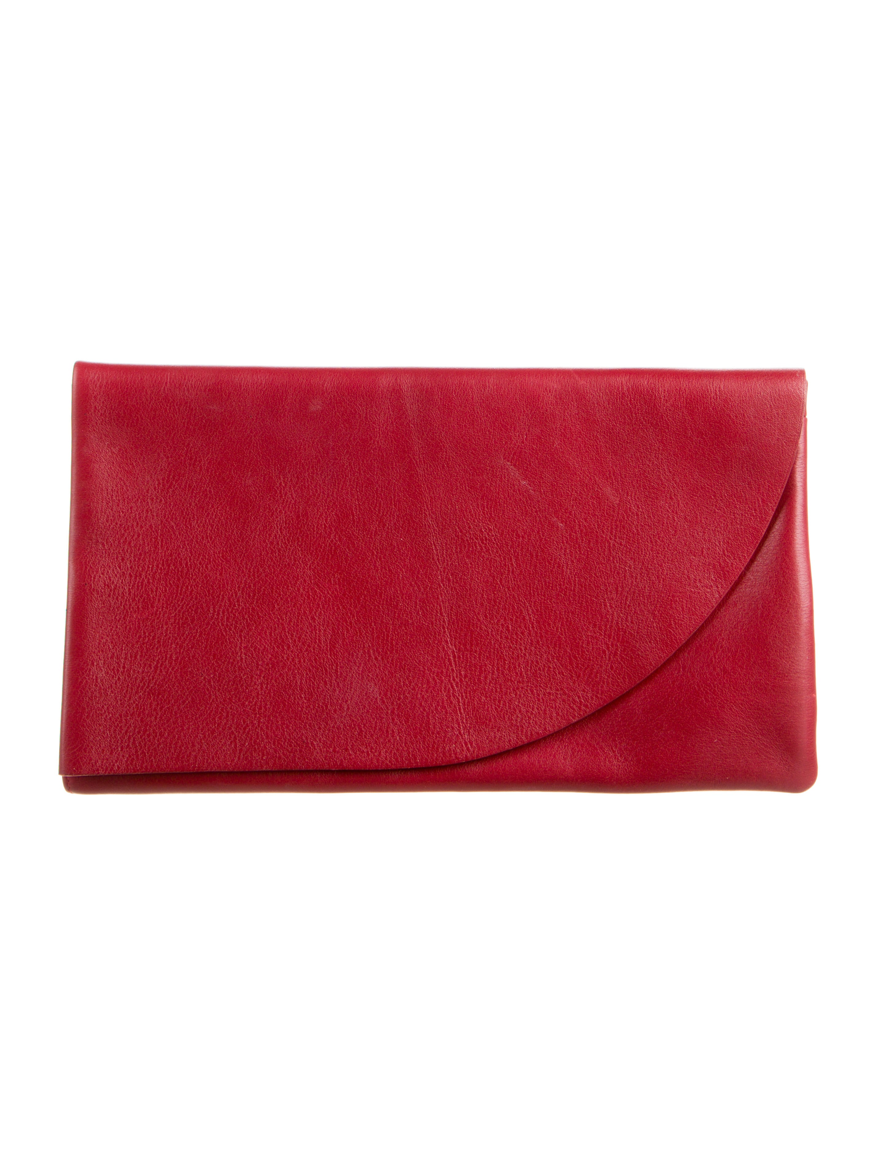 Isaac Reina Leather Flap Clutch - Red Clutches, Handbags - WISRE20158 ...