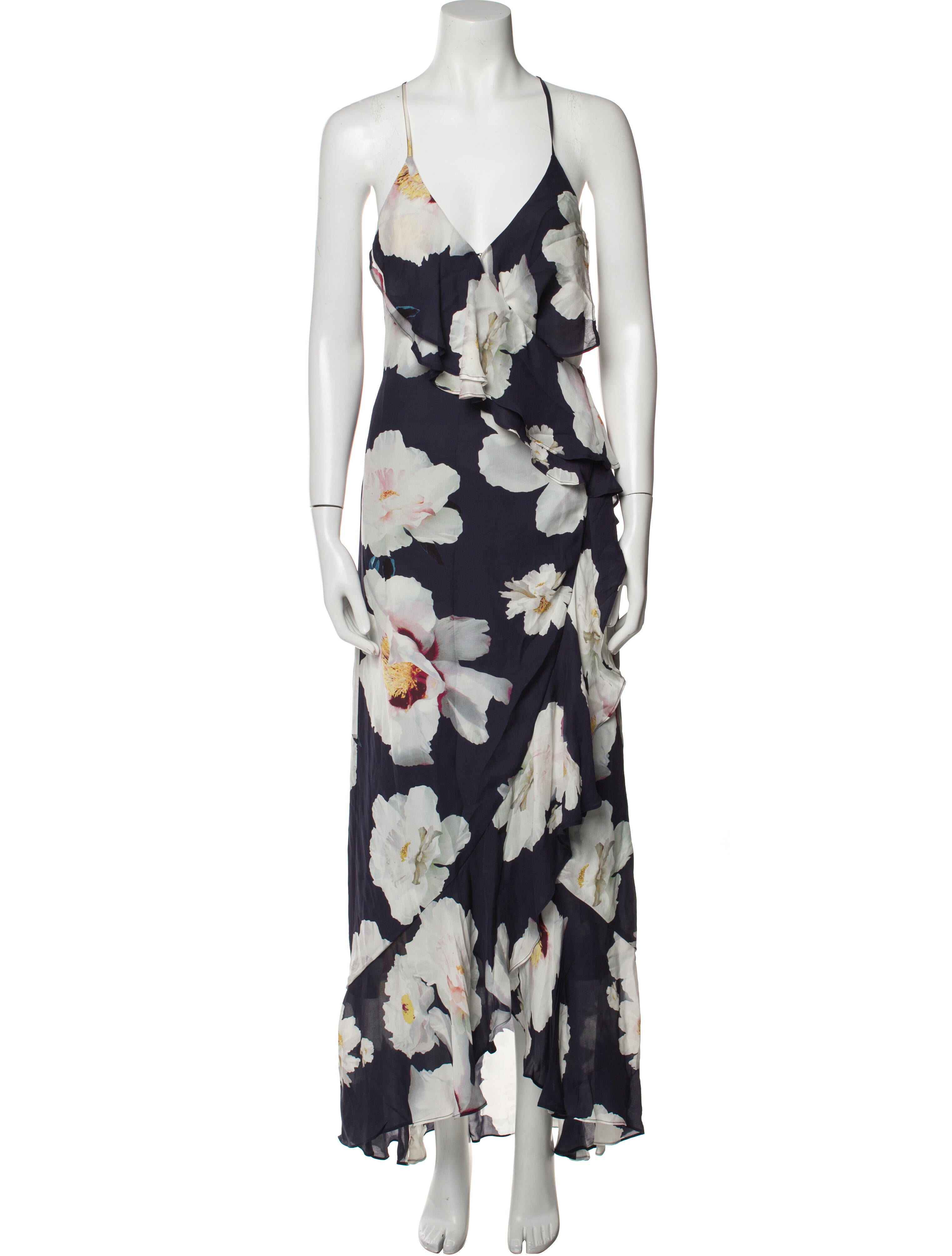 Intermix Silk Long Dress - Blue Dresses, Clothing - WIX38151 | The RealReal