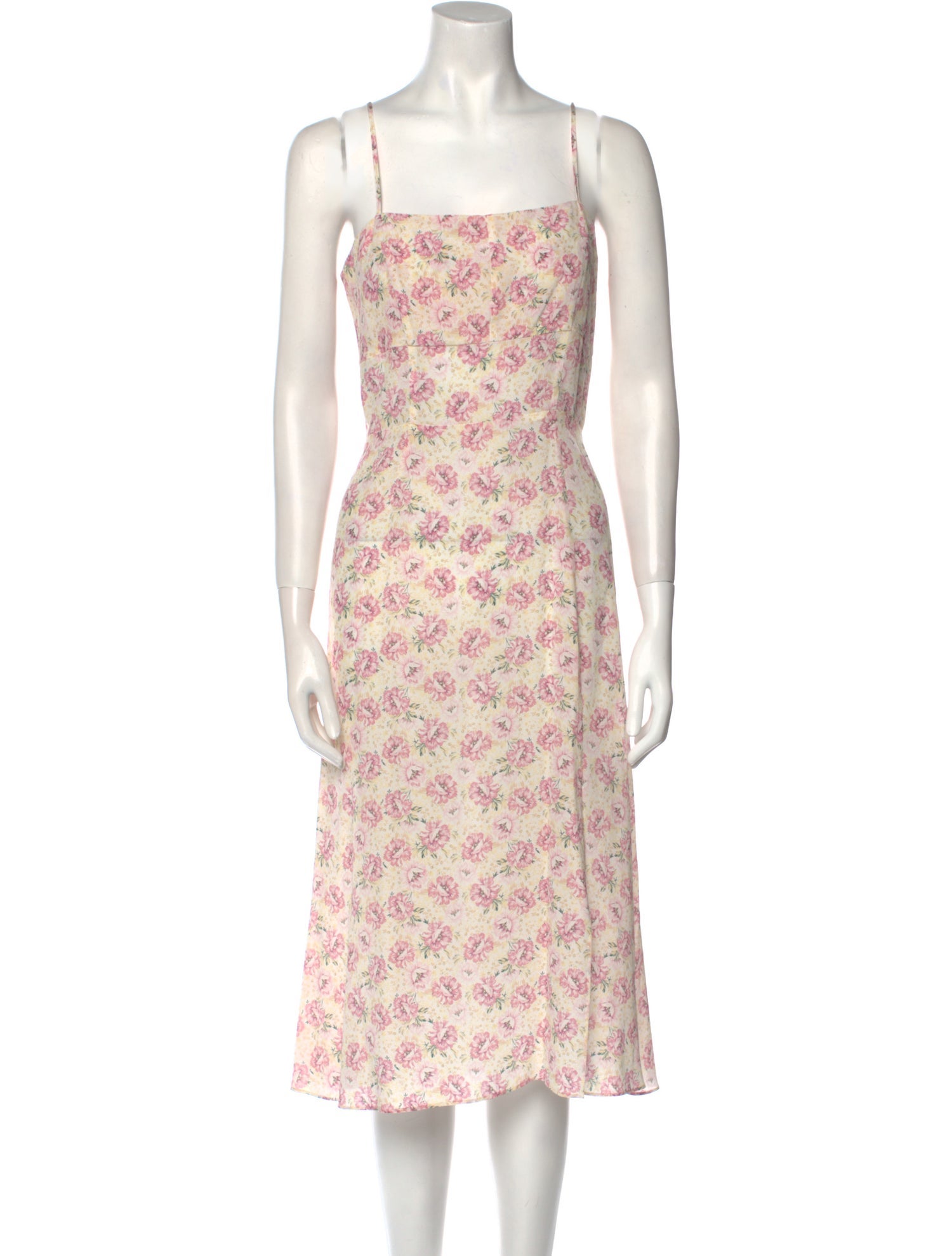 Intermix Silk Midi Length Dress - Yellow Dresses, Clothing - WIX42028 ...