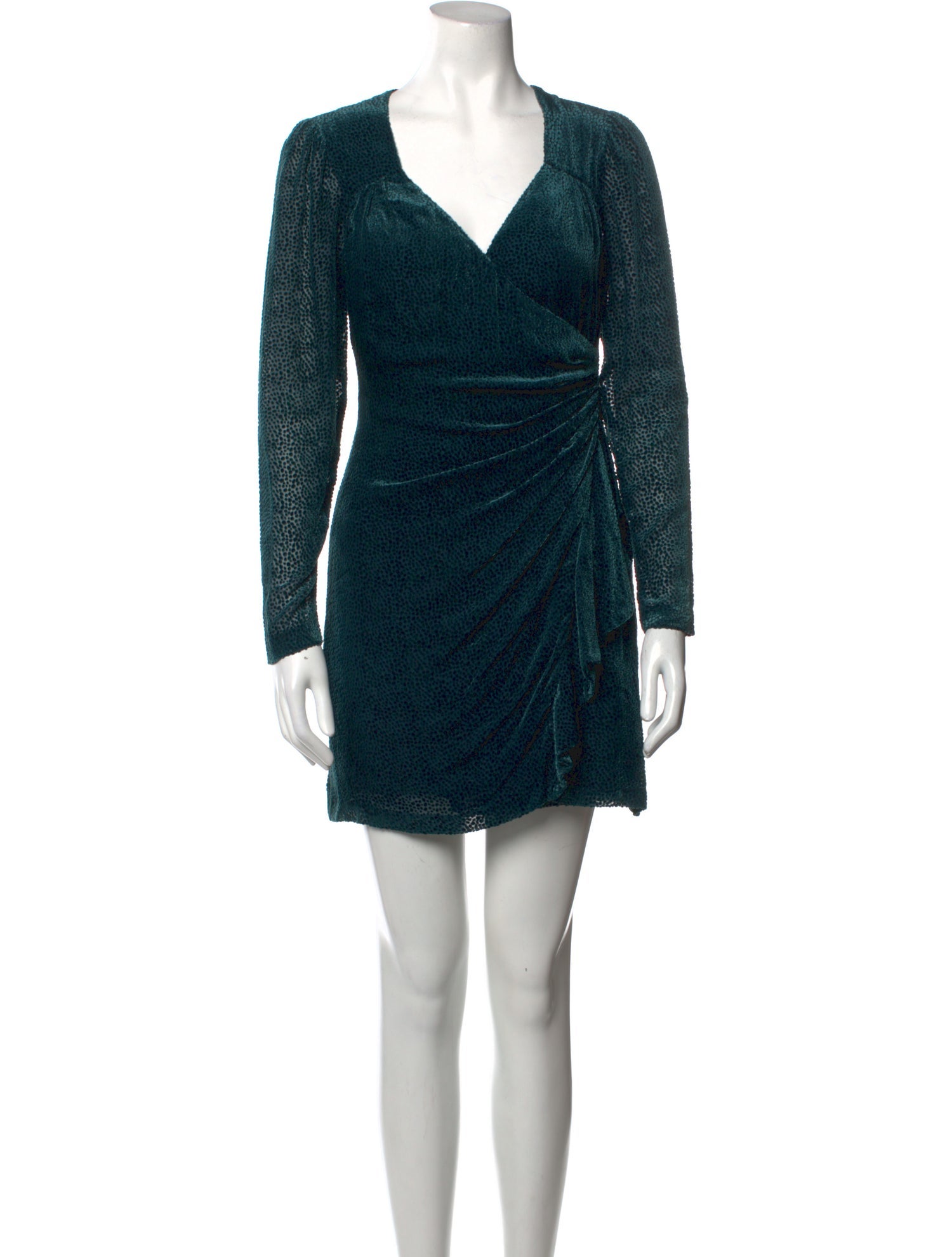 Intermix V-Neck Mini Dress - Green Dresses, Clothing - WIX43538 | The ...