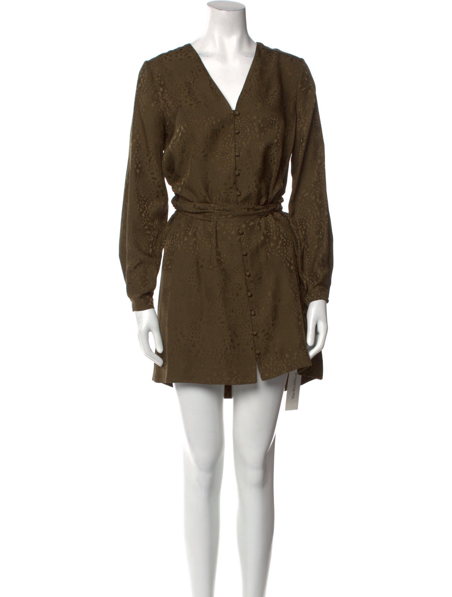 Intermix V-Neck Mini Dress - Brown Dresses, Clothing - WIX46444 | The ...