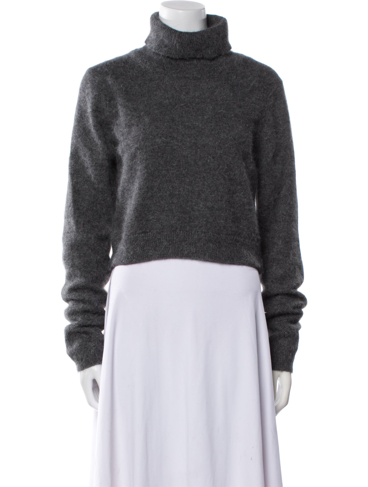 Intermix Angora Turtleneck Sweater - Grey Knitwear, Clothing - WIX48844 ...